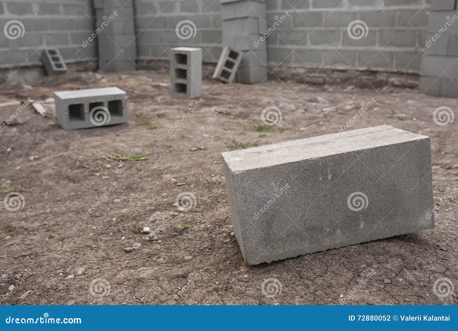 Stack of Cement Blocks at the Construction Site Stock Photo - Image of ...