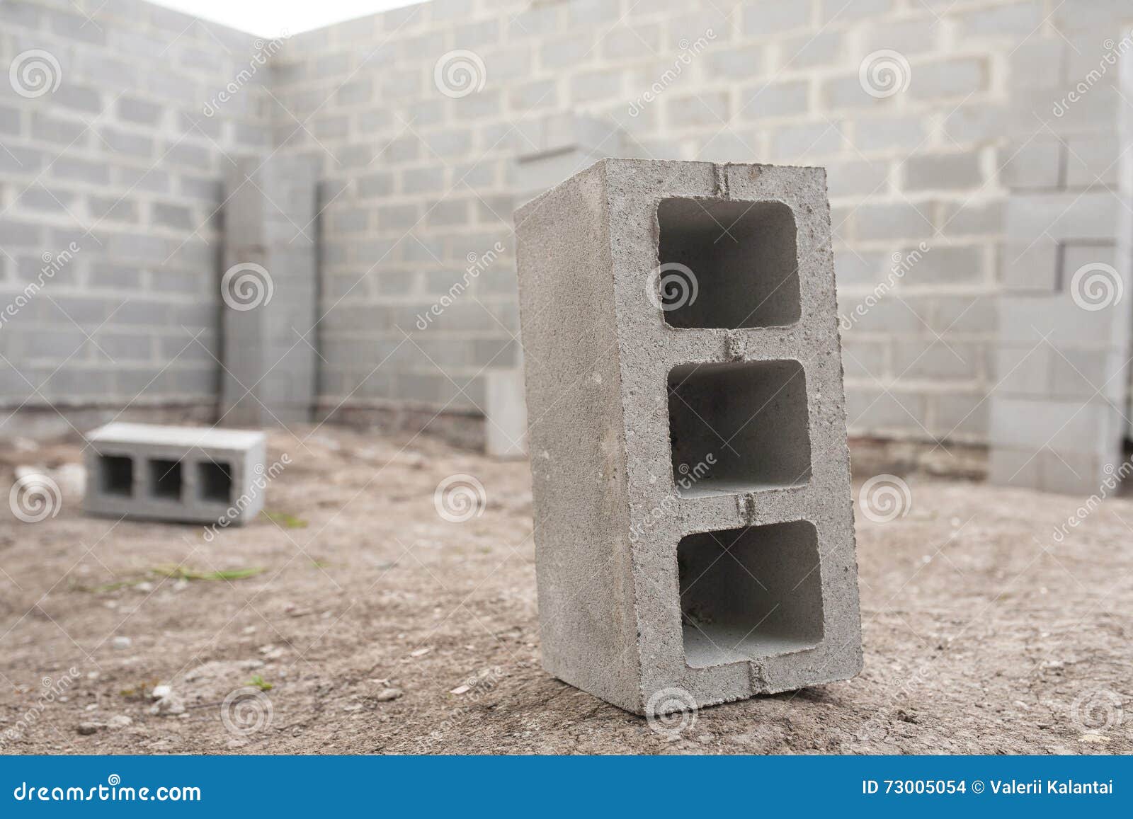 Stack of Cement Blocks at the Construction Site Stock Photo - Image of ...