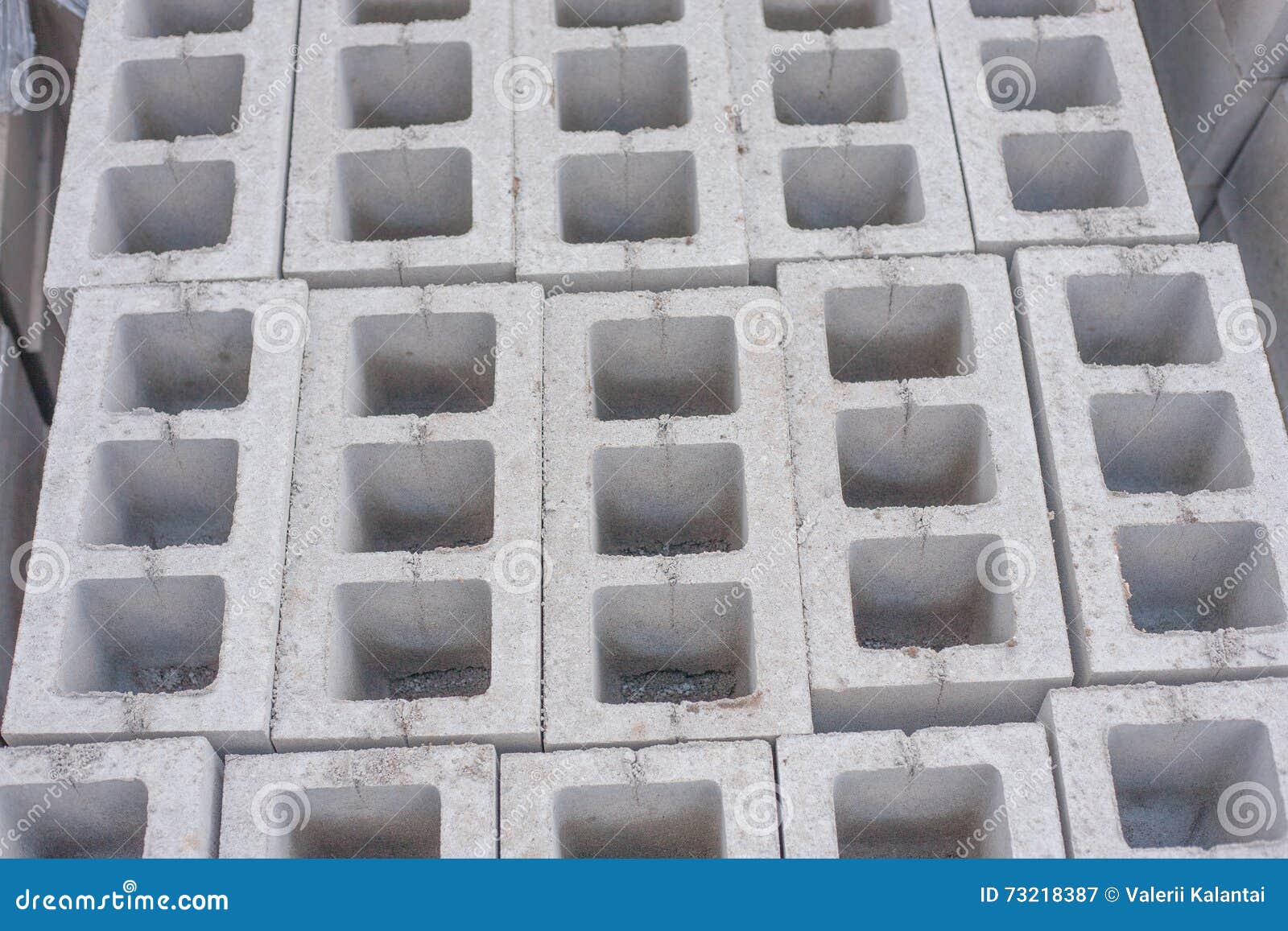 Stack of Cement Blocks at the Construction Site. Stock Image - Image of ...