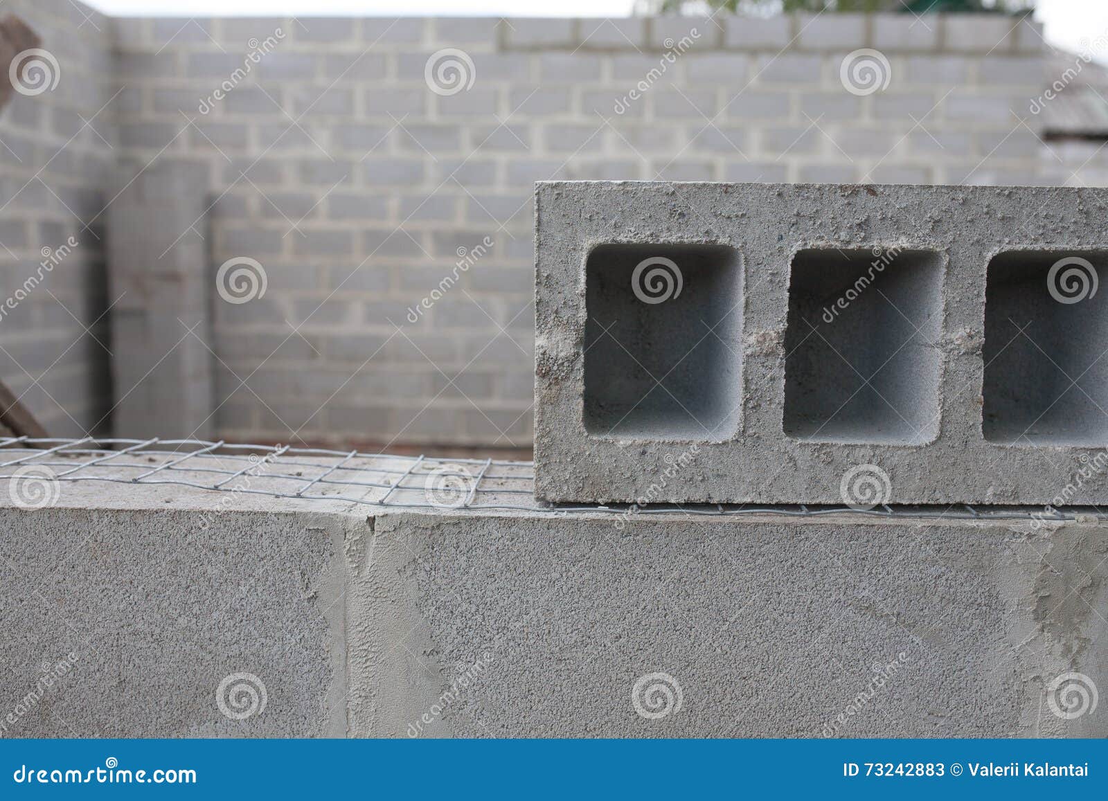Stack of Cement Blocks at the Construction Site. Stock Image - Image of ...