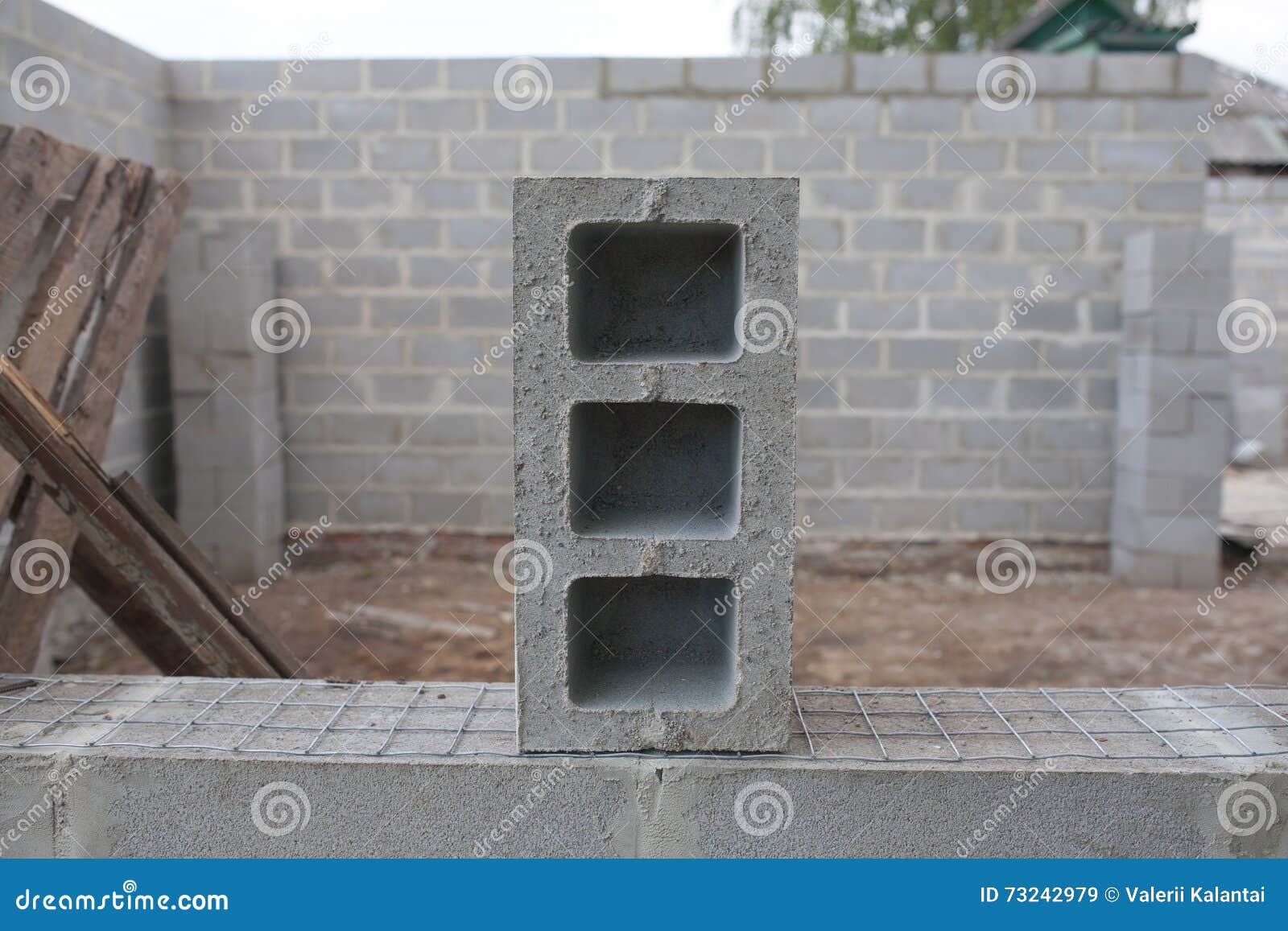 Stack of Cement Blocks at the Construction Site. Stock Image - Image of ...