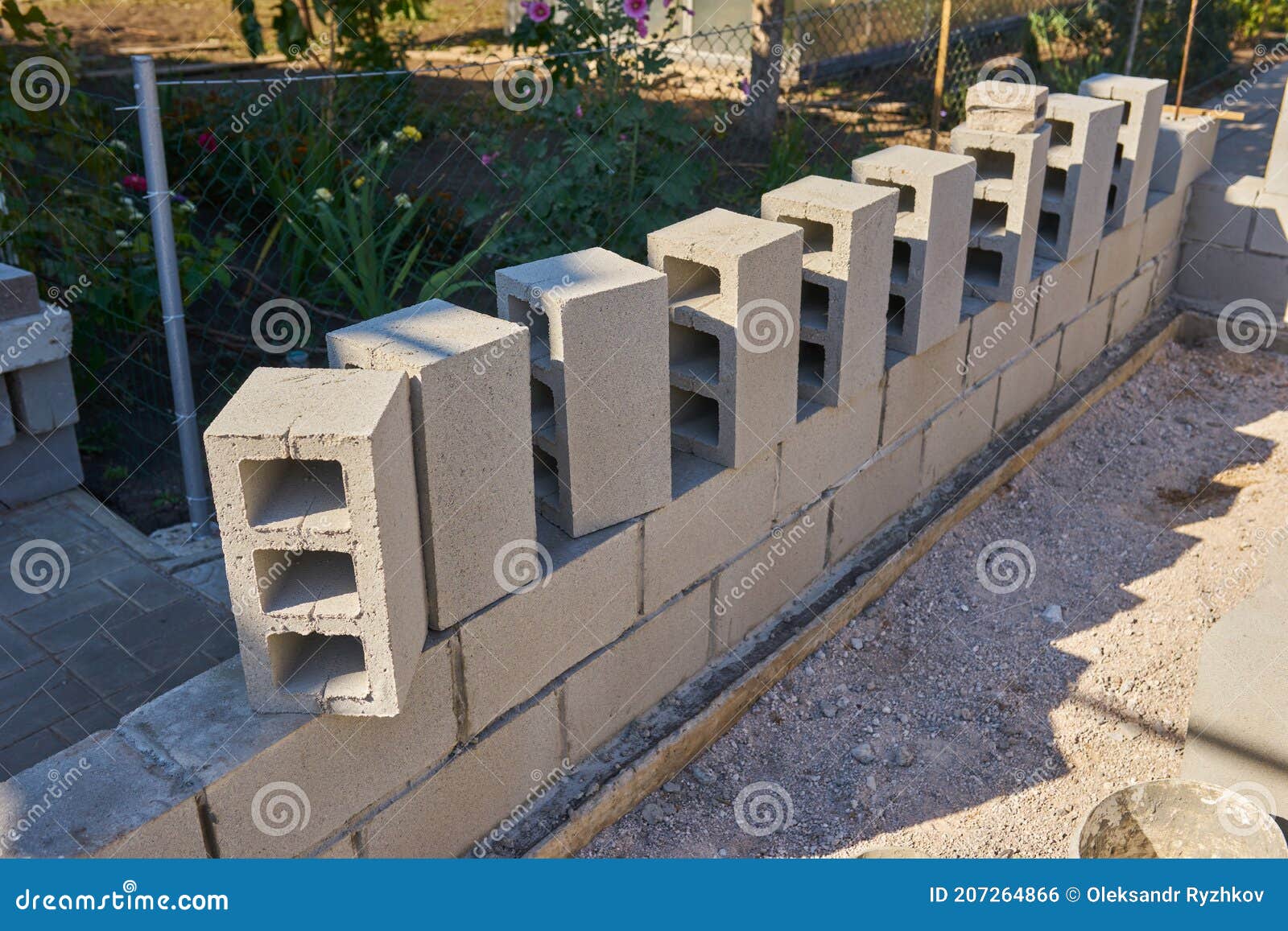 Stack of Cement Blocks at the Construction Site Stock Photo - Image of ...