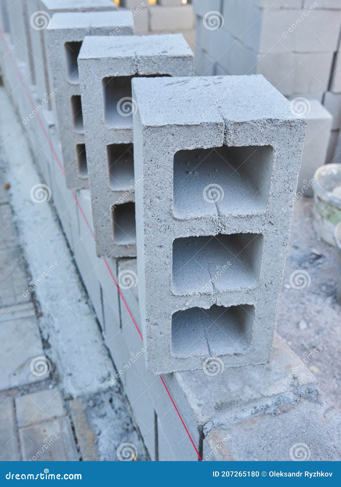Stack of Cement Blocks at the Construction Site Stock Photo - Image of ...
