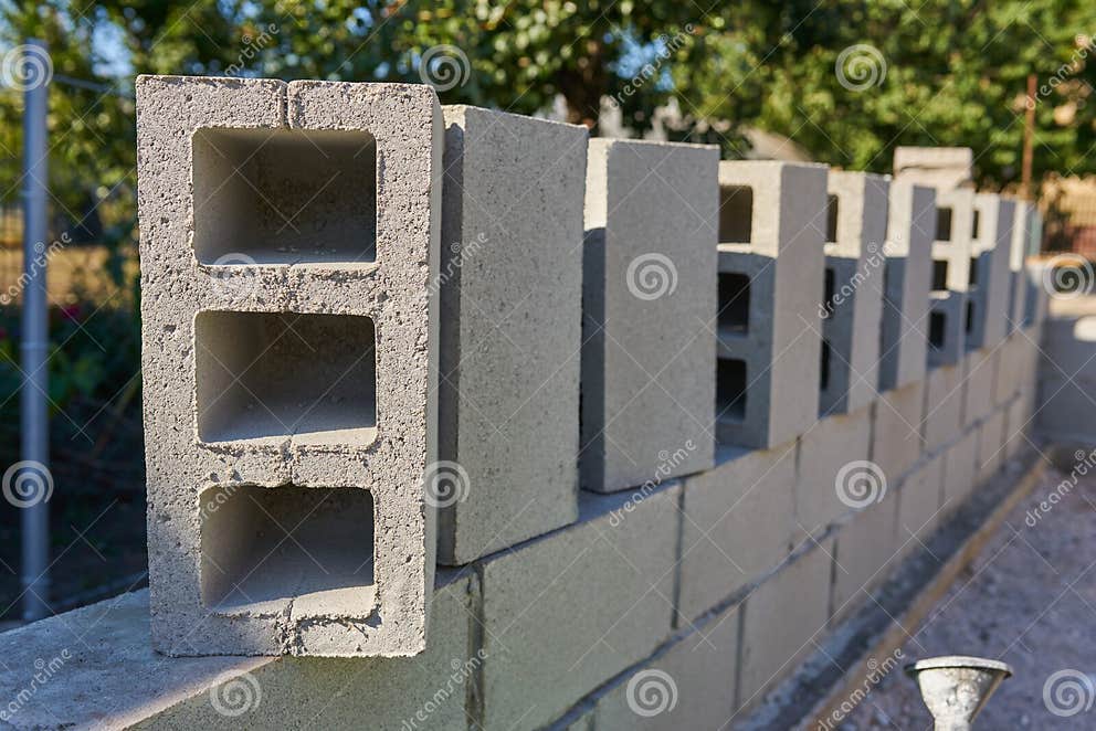 Stack of Cement Blocks at the Construction Site Stock Image - Image of ...