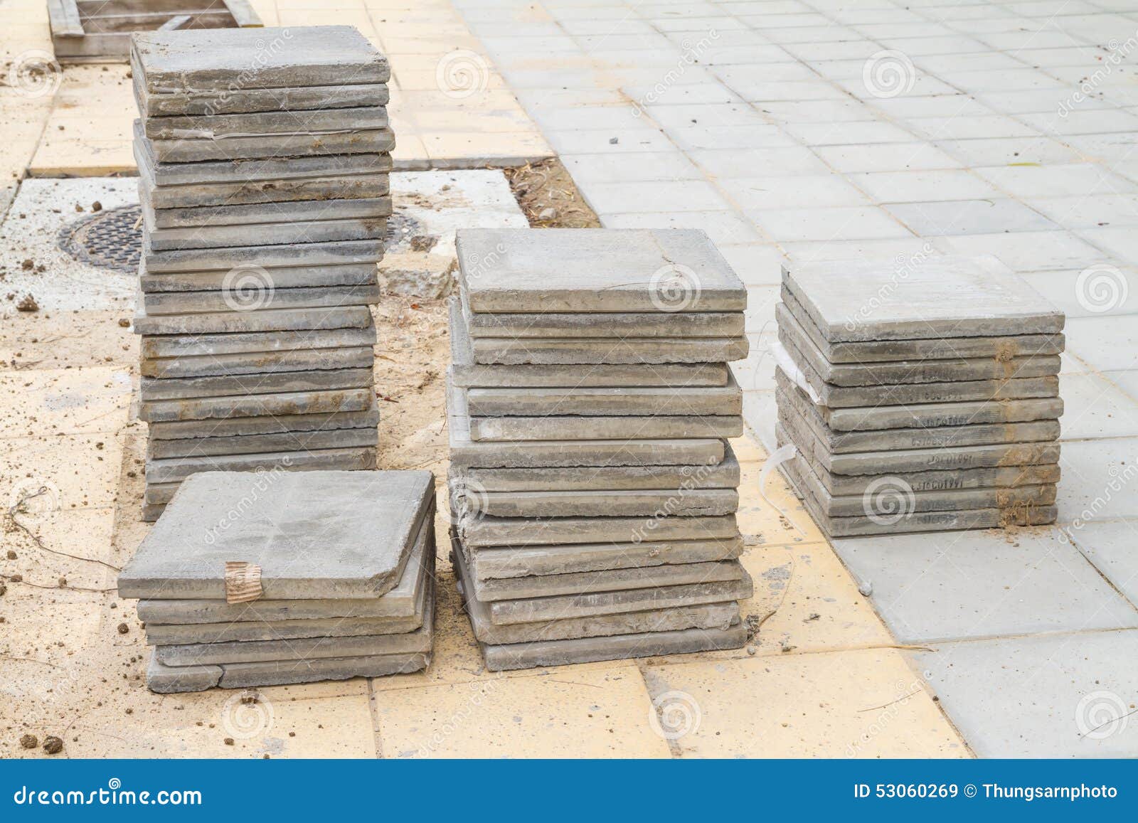 Stack Of Cement Blocks At The Construction Site. Cinder Blocks ...