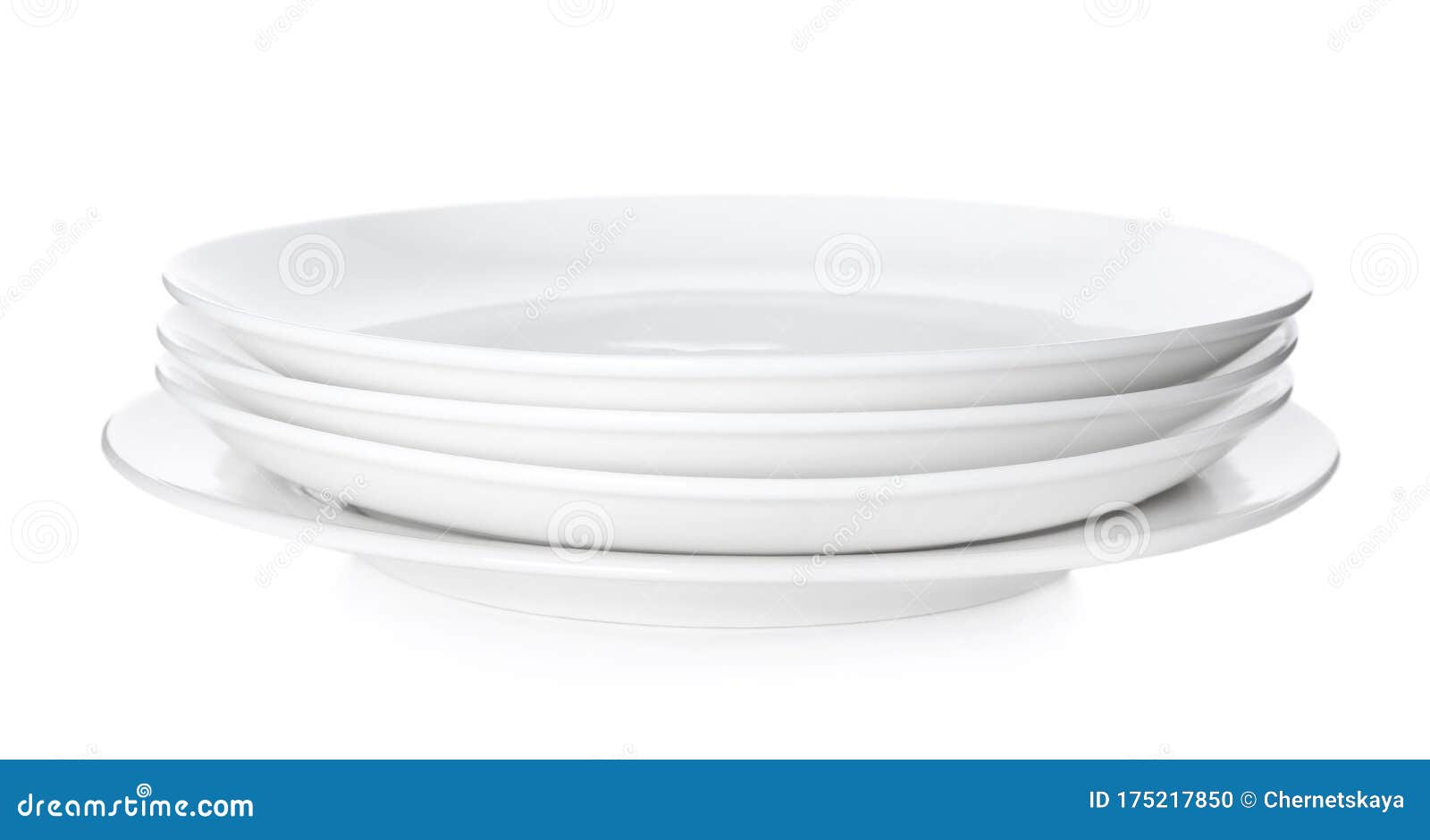 Stack of Ceramic Plates Isolated on White Stock Photo - Image of ...