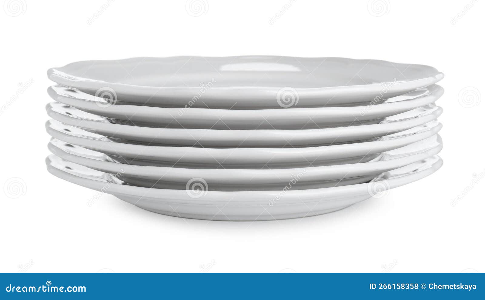 Stack of Ceramic Plates on White Background Stock Photo - Image of ...