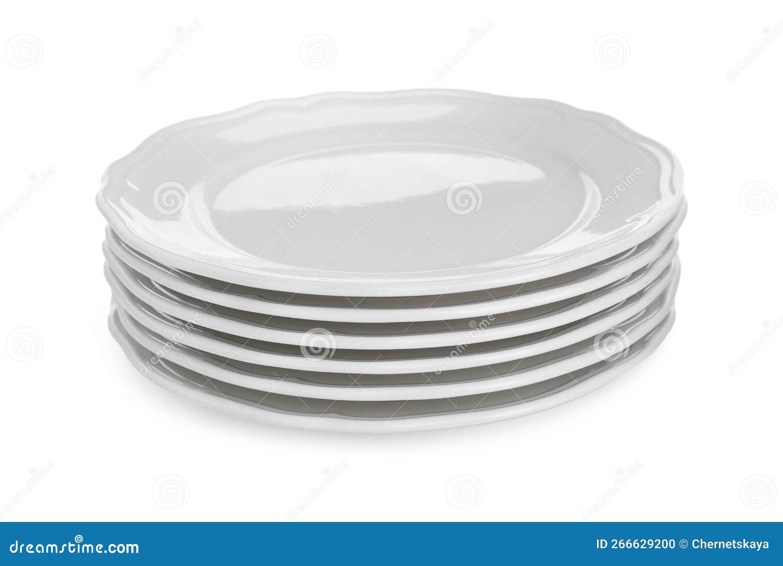 Stack of Ceramic Plates on White Background Stock Photo - Image of cook ...