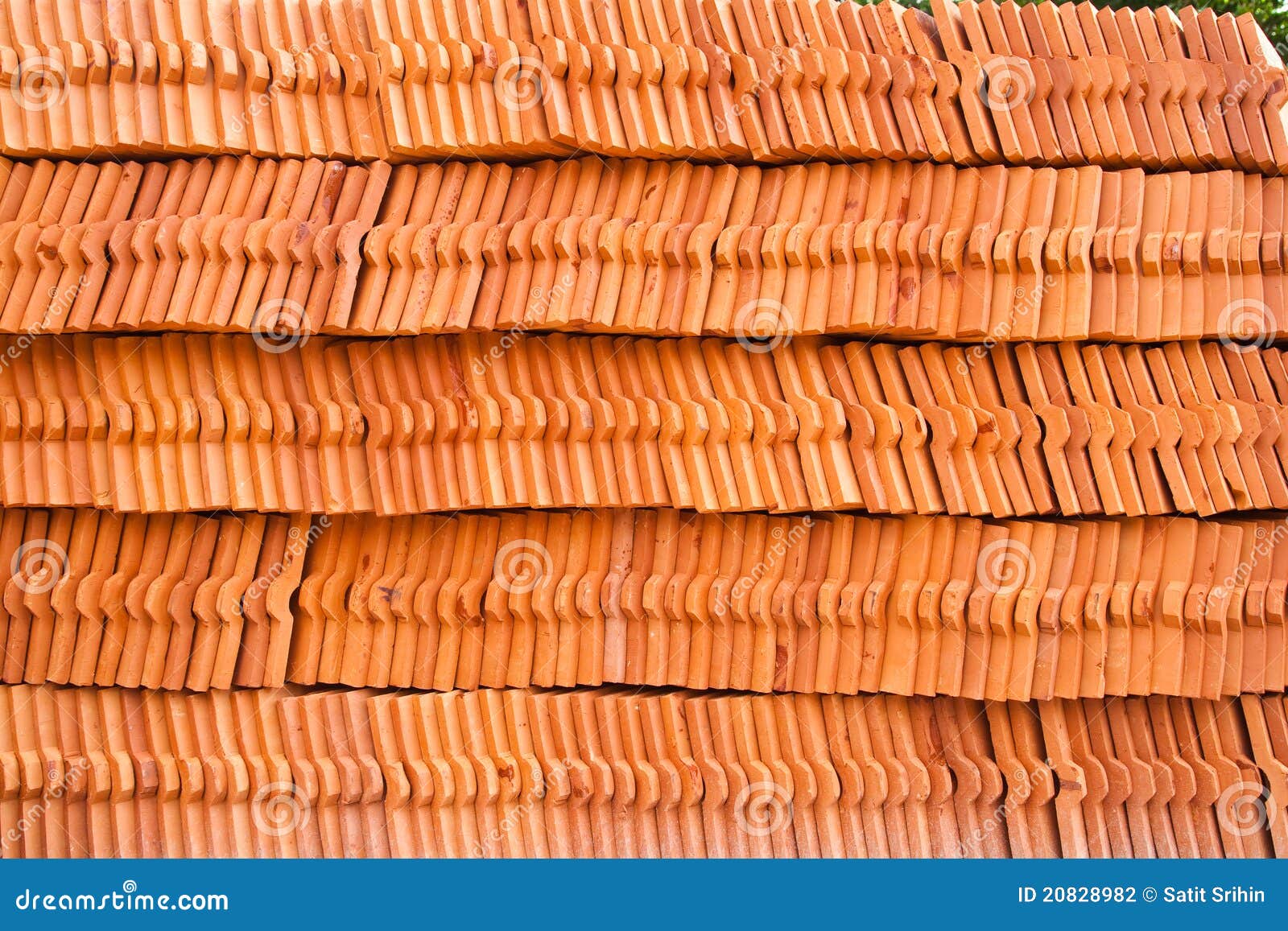 Stack of Ceramic Roof Tiles Stock Photo - Image of detail, structure ...