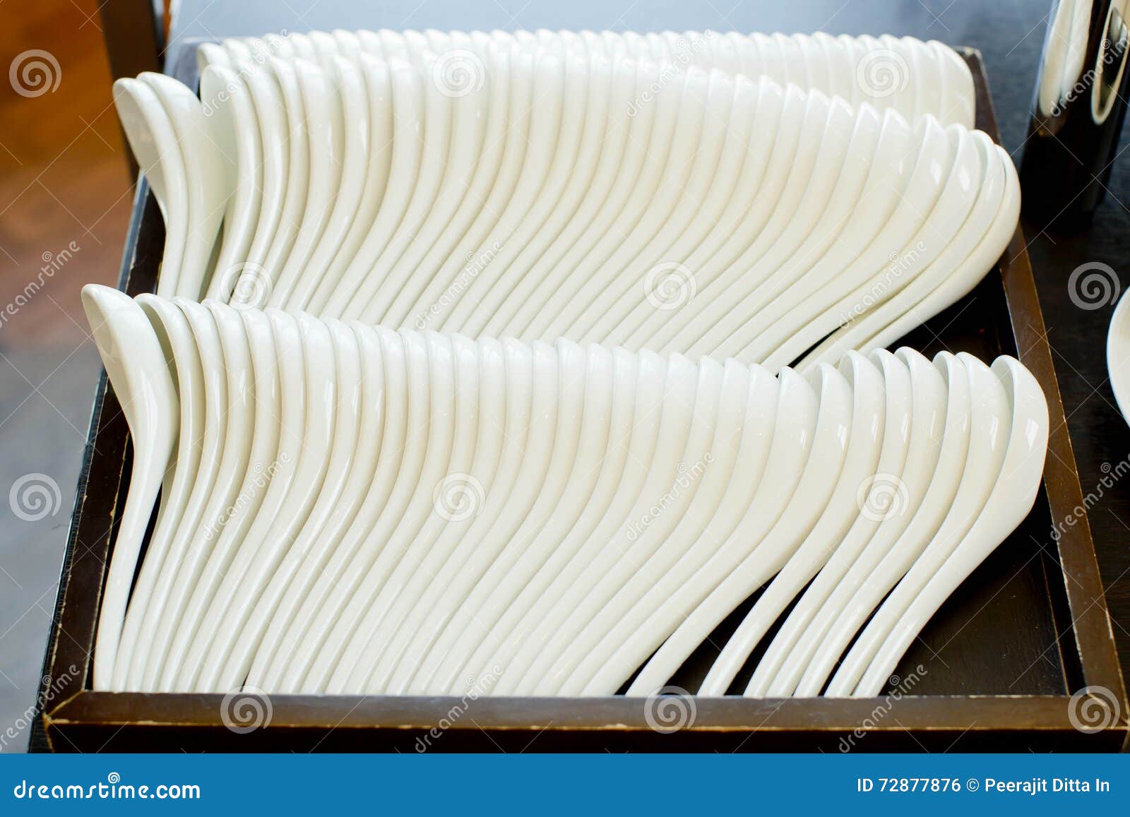 Stack Ceramic Spoon for Soup Stock Photo - Image of equipment, isolated ...
