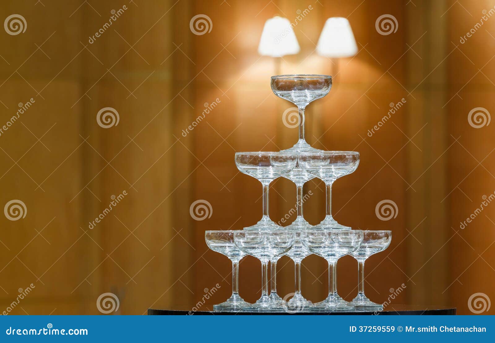 Stack of champagne glasses stock image. Image of catering - 37259559