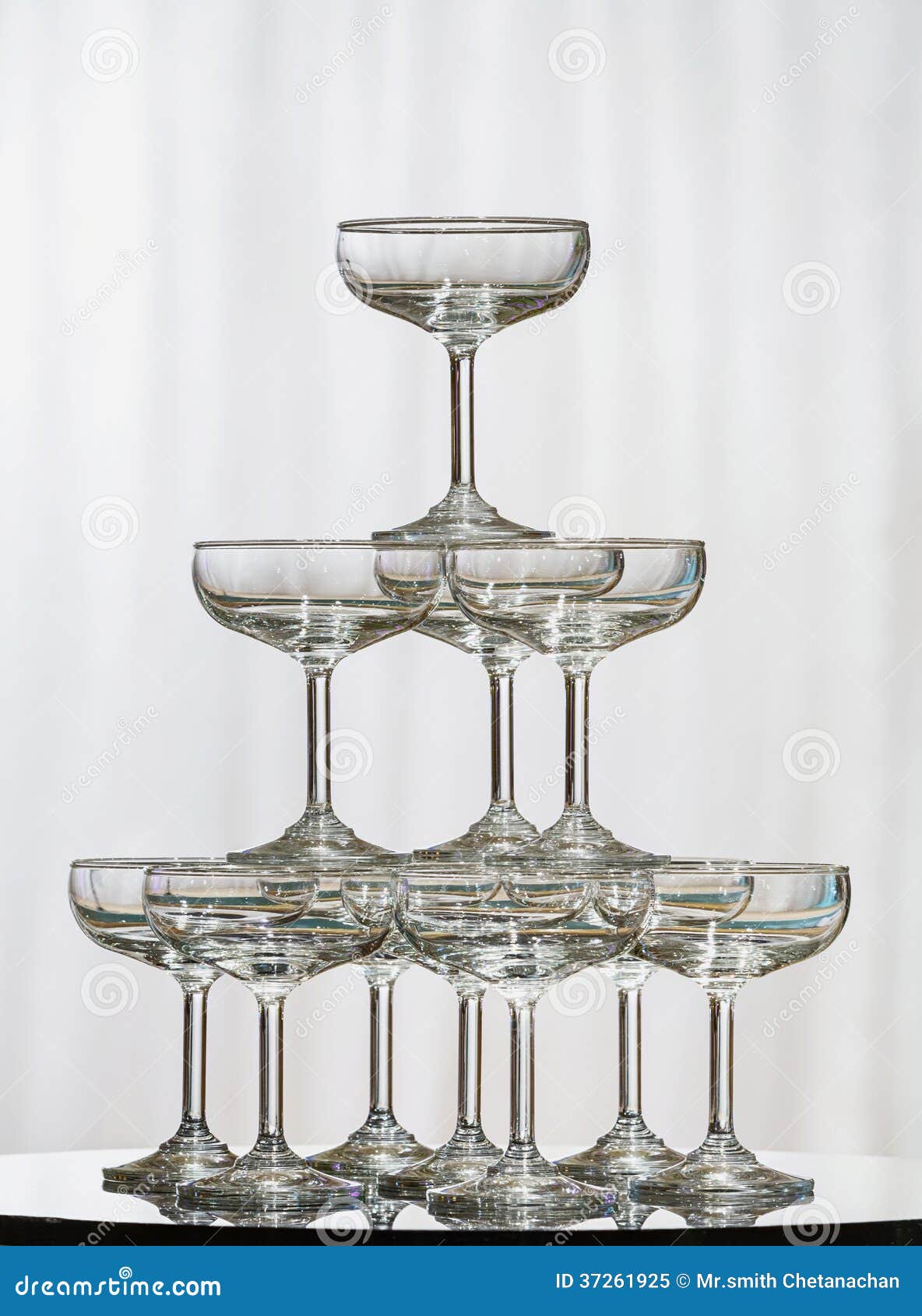 Stack of champagne glasses stock image. Image of shiny - 37261925