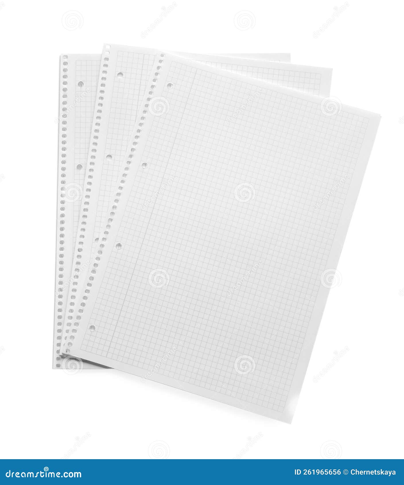 Stack of Checkered Paper Sheets on White Background, Top View Stock ...