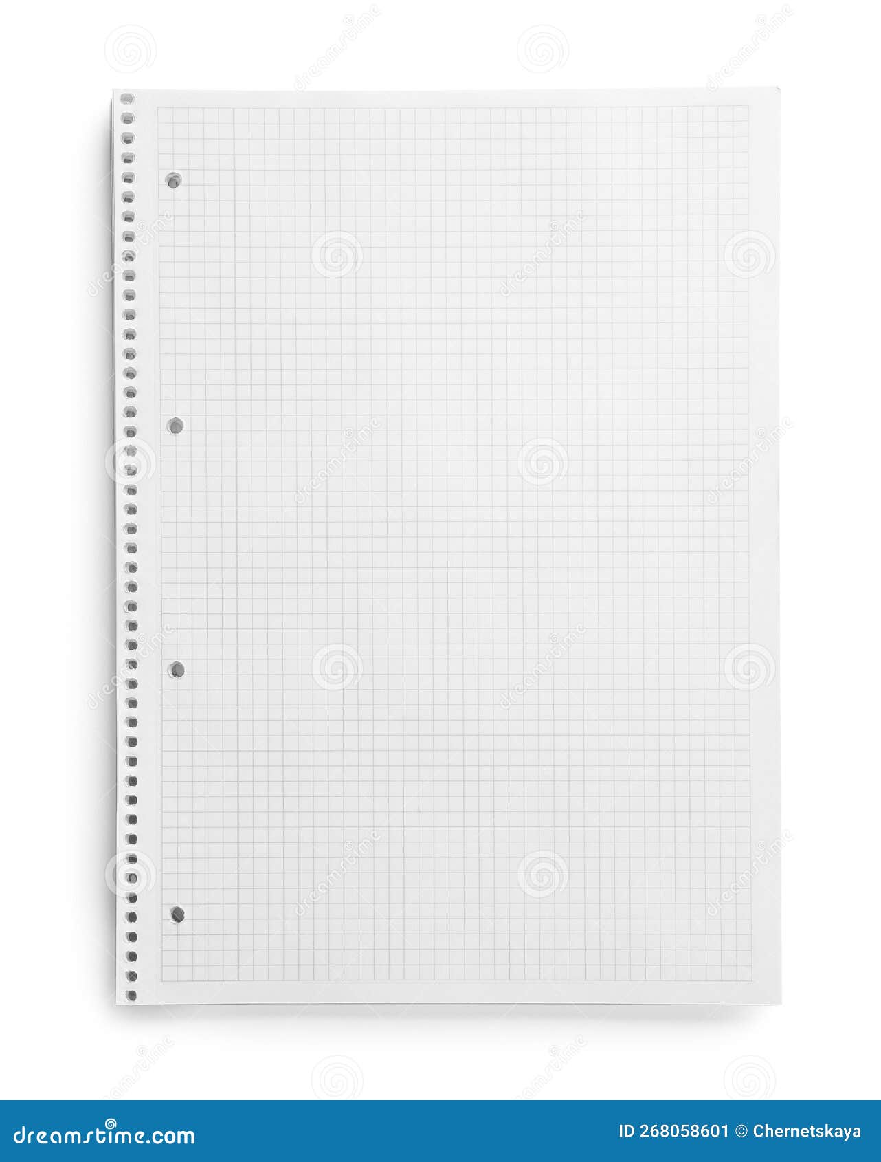 Stack of Checkered Paper Sheets on White Background, Top View Stock ...