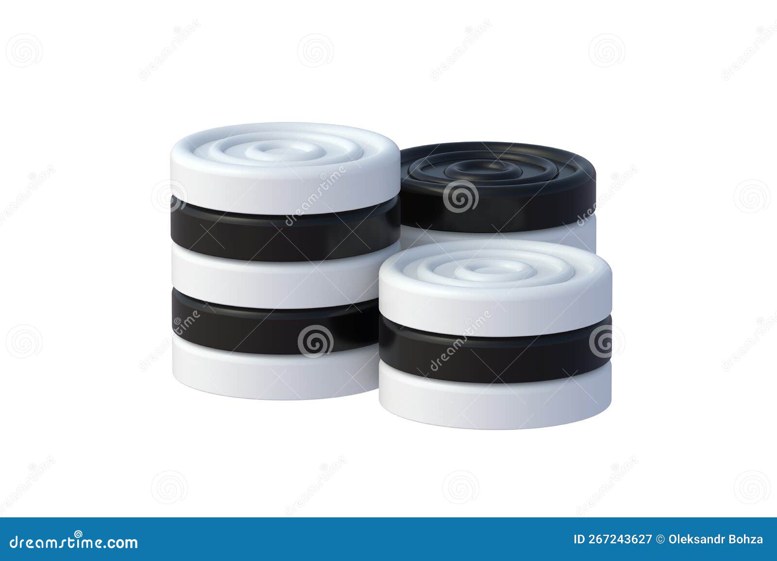 Stack of Checkers Isolated on White Background. Intellectual Board Game ...
