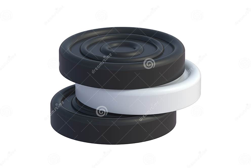 Stack of Checkers Isolated on White Background. Intellectual Board Game ...