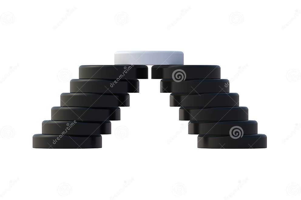 Stack of Checkers Isolated on White Background. Intellectual Board Game ...