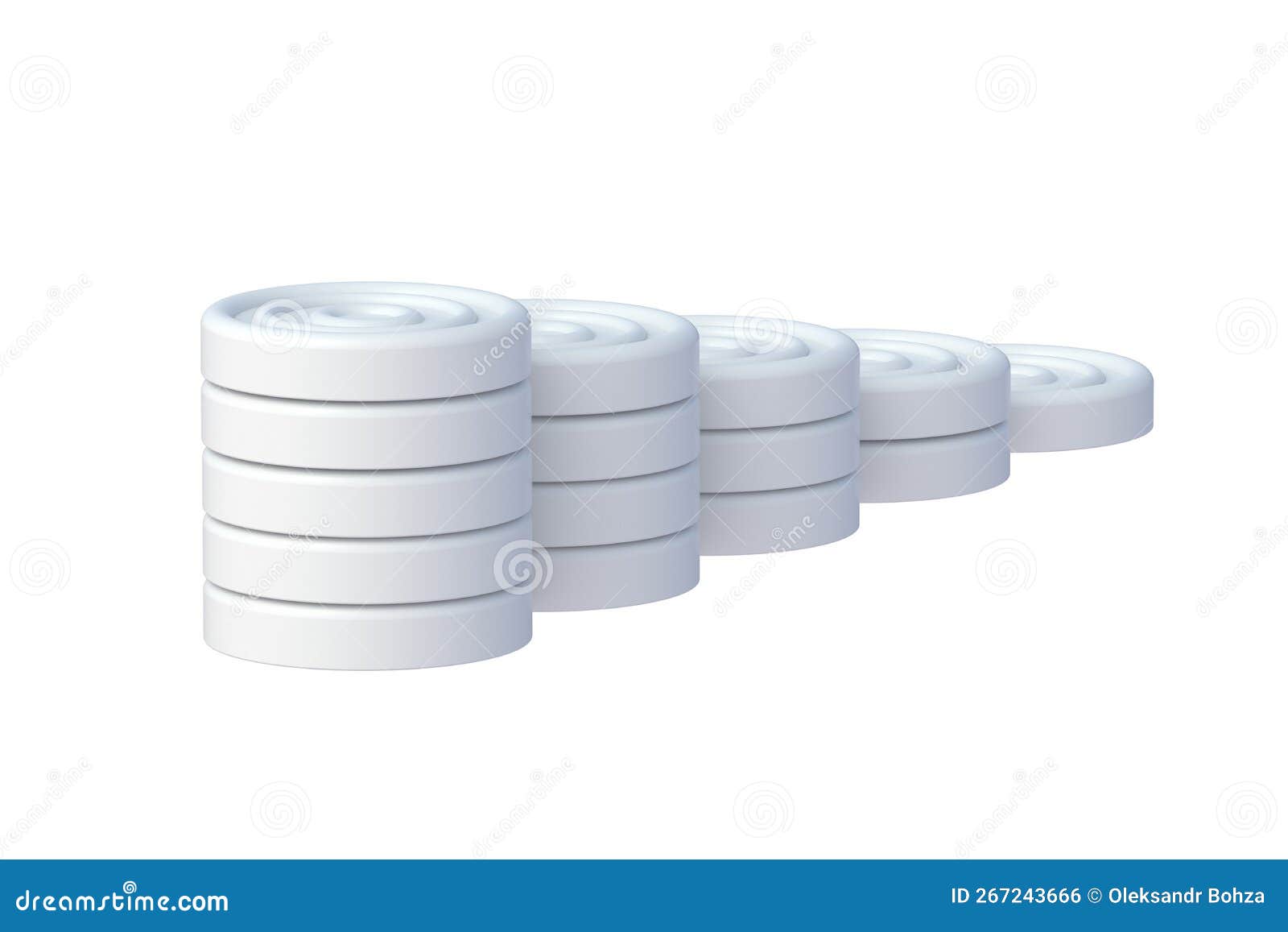 Stack of Checkers Isolated on White Background. Intellectual Board Game ...