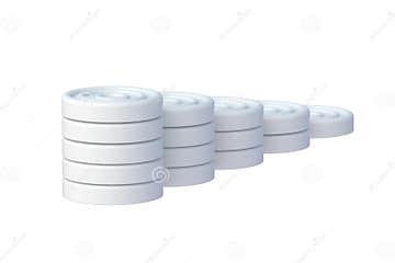 Stack of Checkers Isolated on White Background. Intellectual Board Game ...