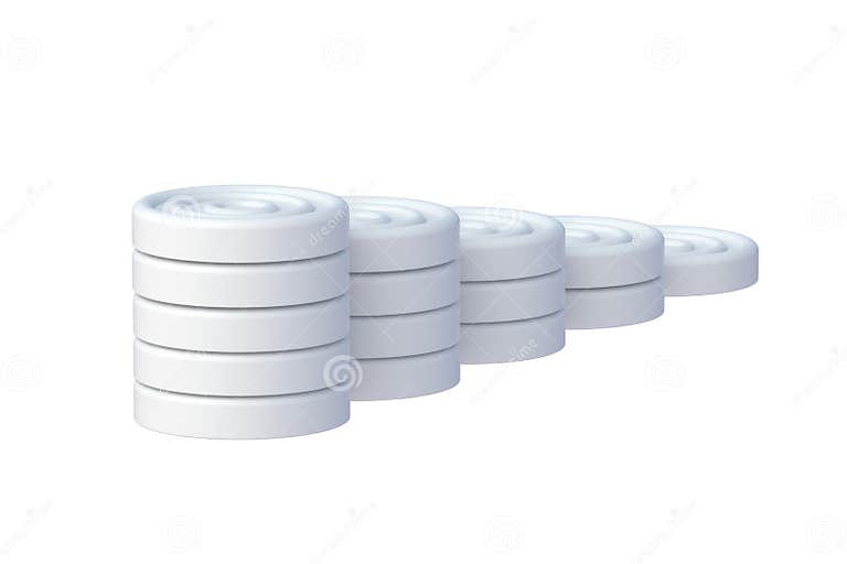 Stack of Checkers Isolated on White Background. Intellectual Board Game ...