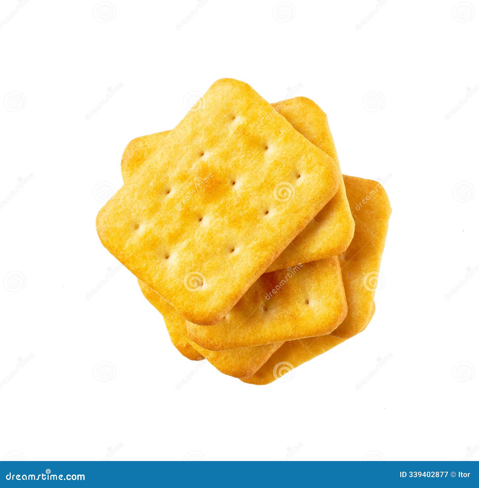Stack of Cheese Crackers Isolated on White Background, Top View. Cheese ...