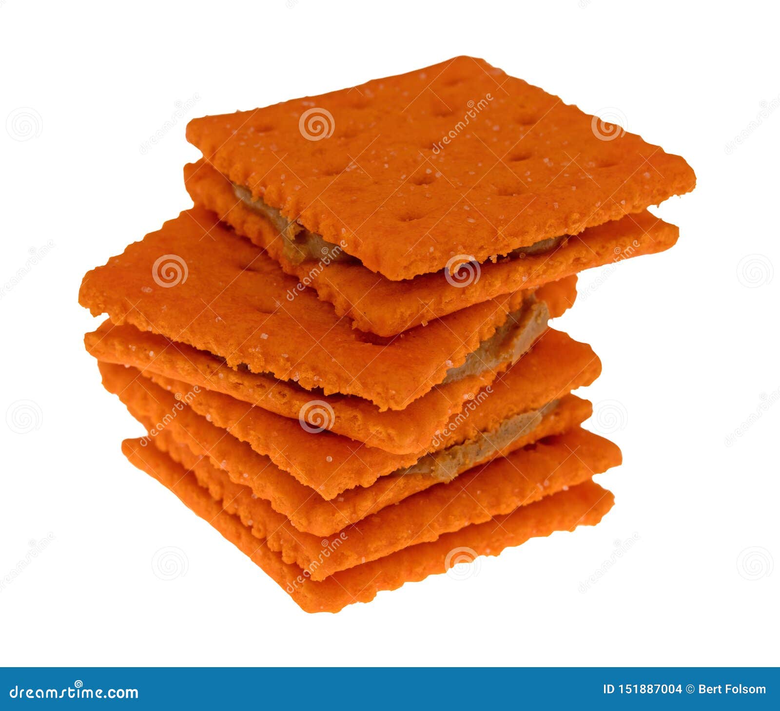 Stack of Cheese Flavored Peanut Butter Sandwich Crackers on a White ...