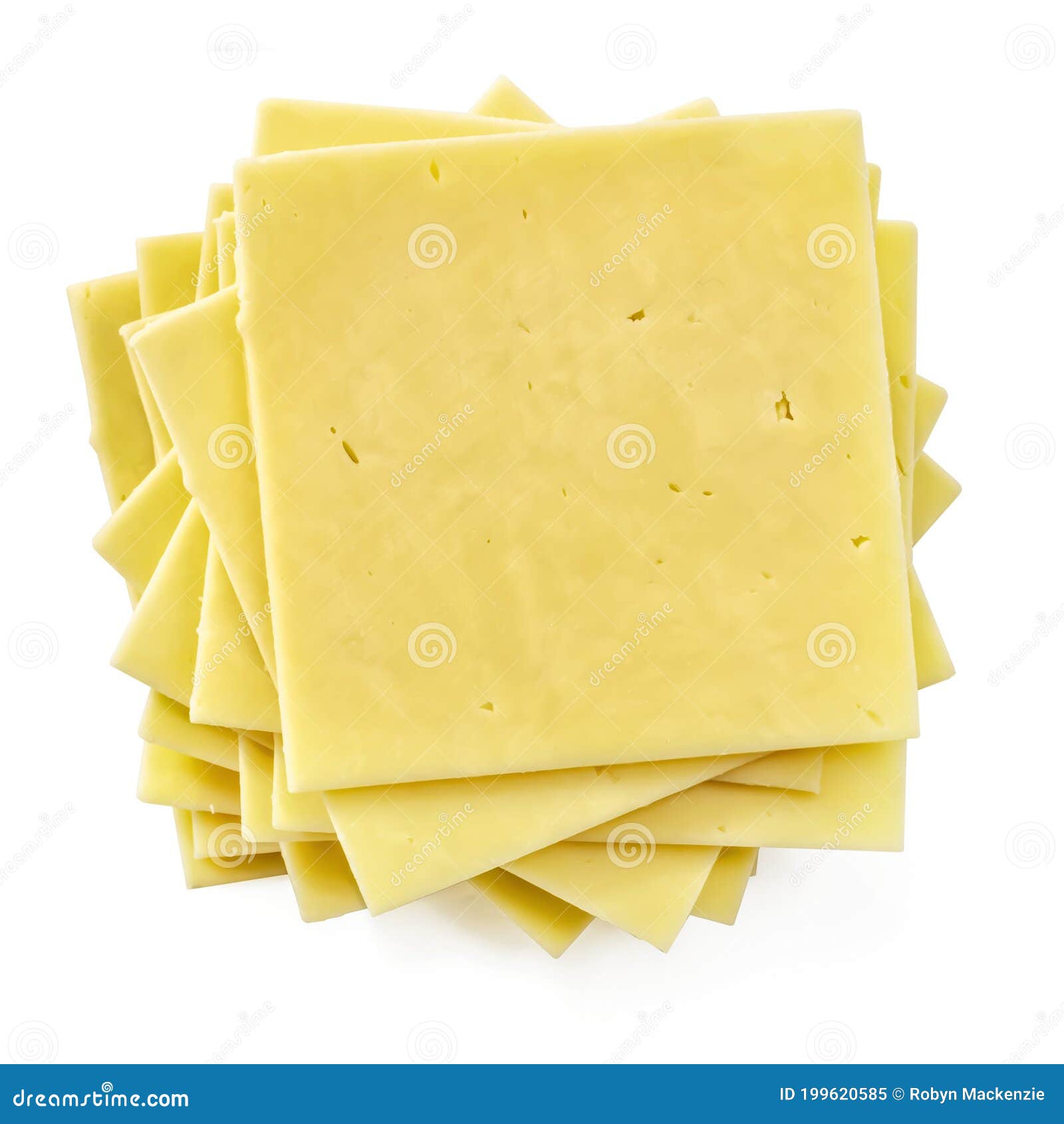 Stack of Cheese Slices Top View Isolated Stock Image - Image of ...