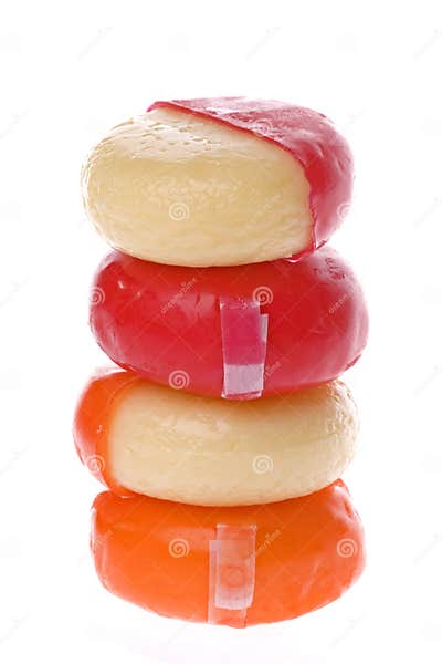 Stack of cheeses in skin stock image. Image of pile, details - 5754041