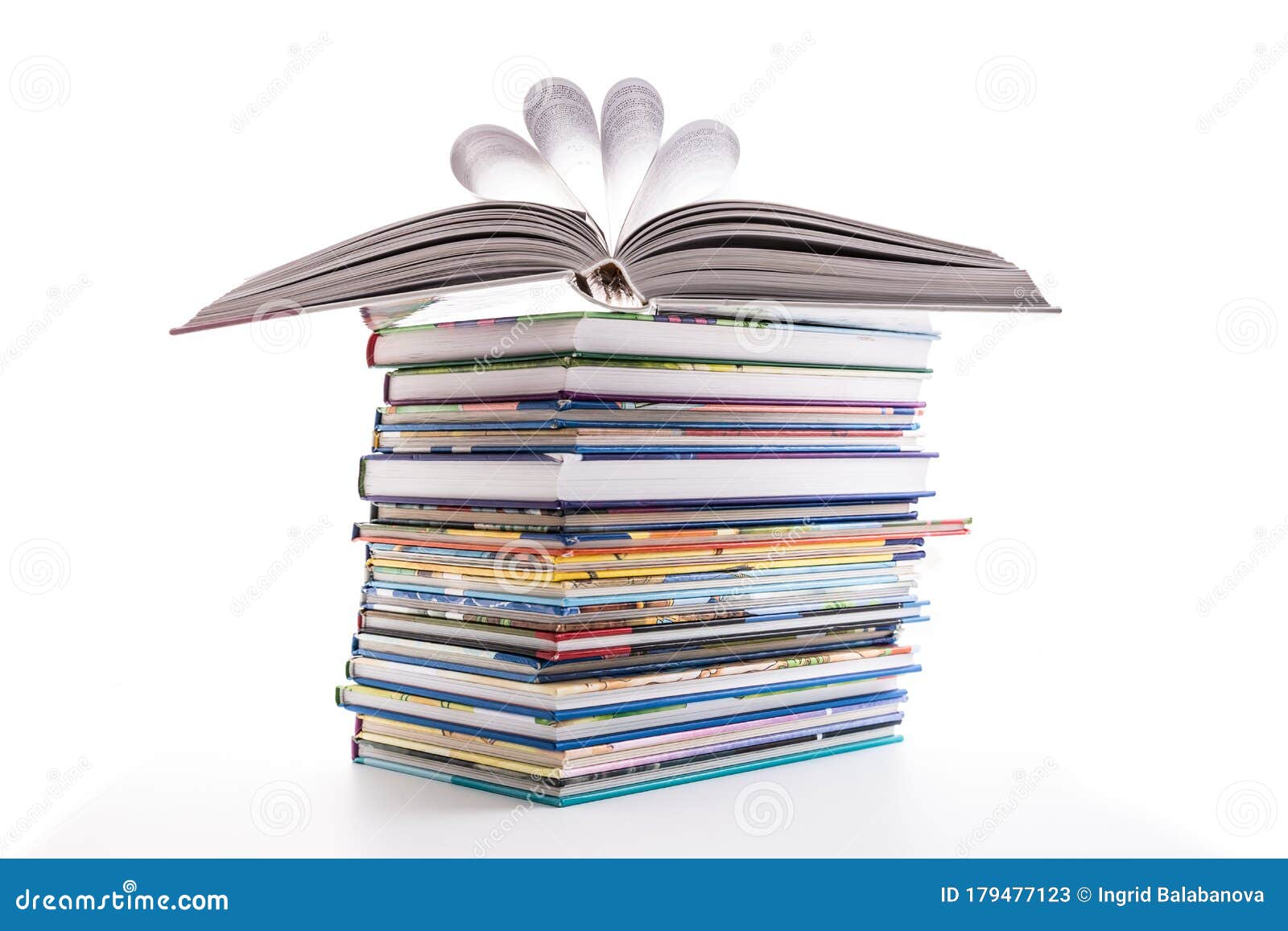 Stack of Children`s Books Isolated on White Stock Image - Image of ...