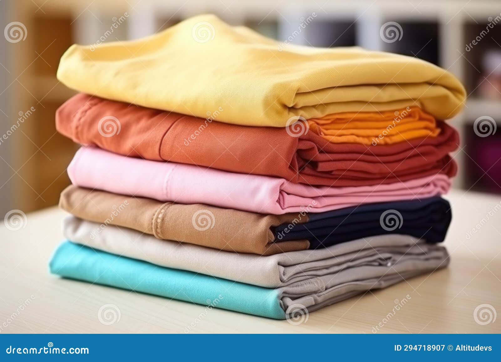 Stack of Childrens Clothing, Carefully Folded Stock Illustration ...