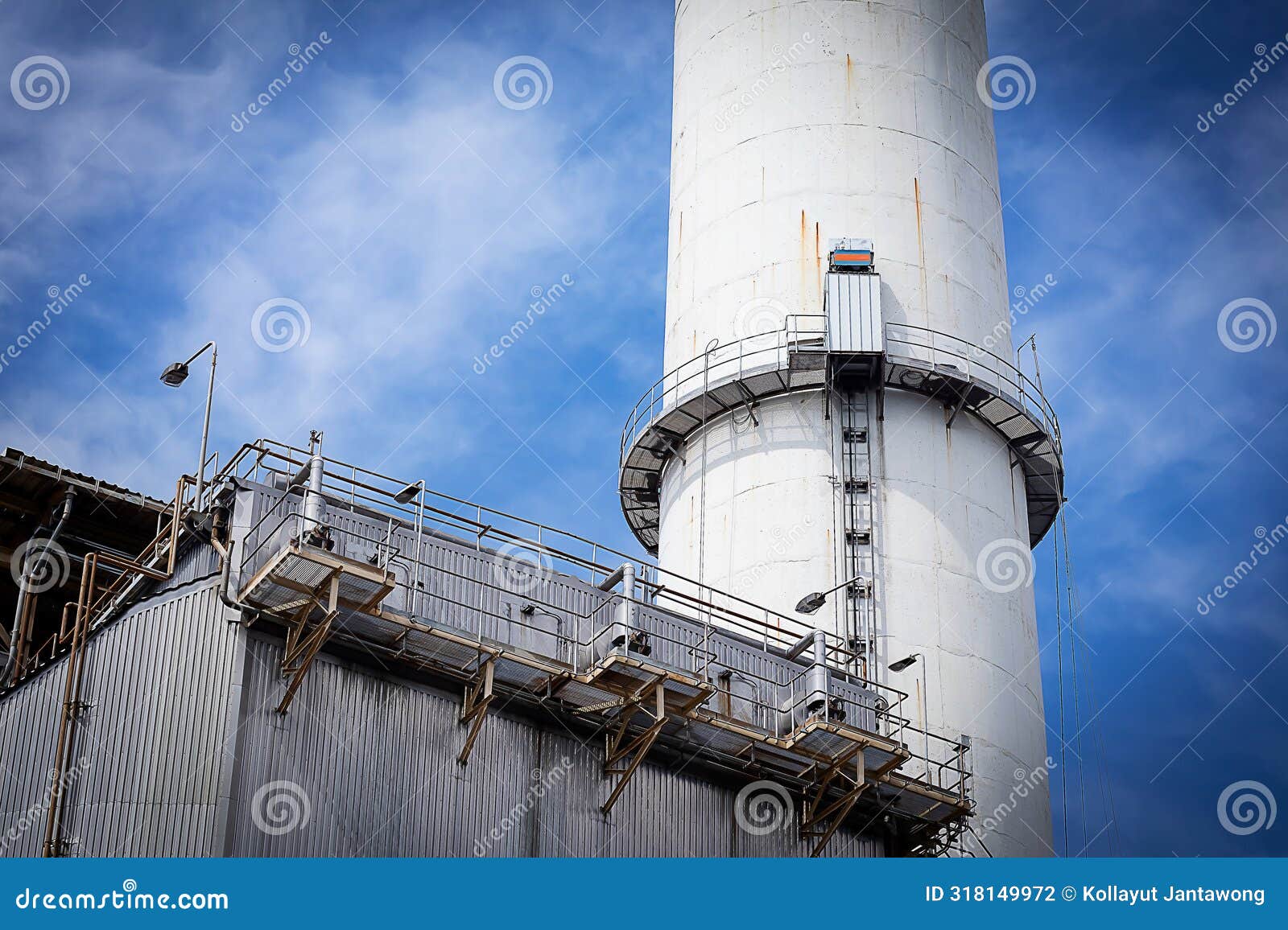 Stack Chimney of the Electric Plant. in the Picture, There is an ...