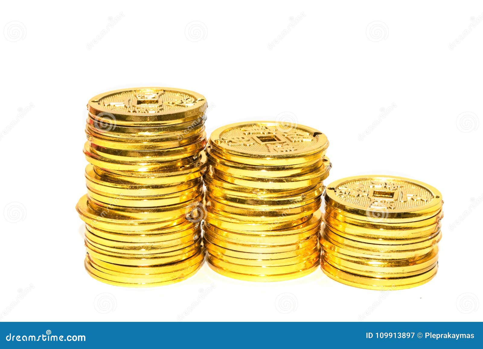 Stack of Chinese Golden Coins Stock Image - Image of asian, finance ...