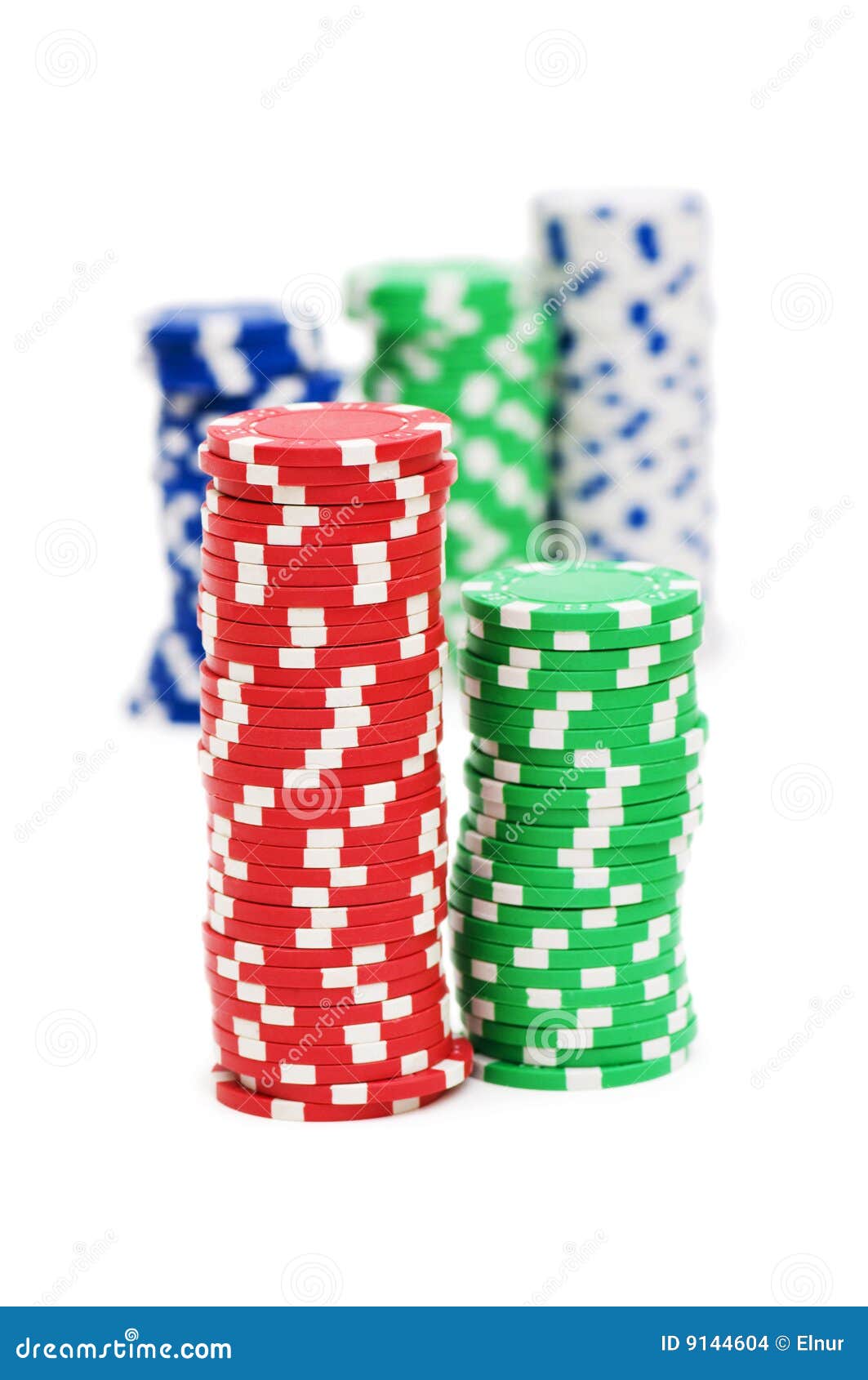 Stack of chips isolated stock photo. Image of gambling - 9144604
