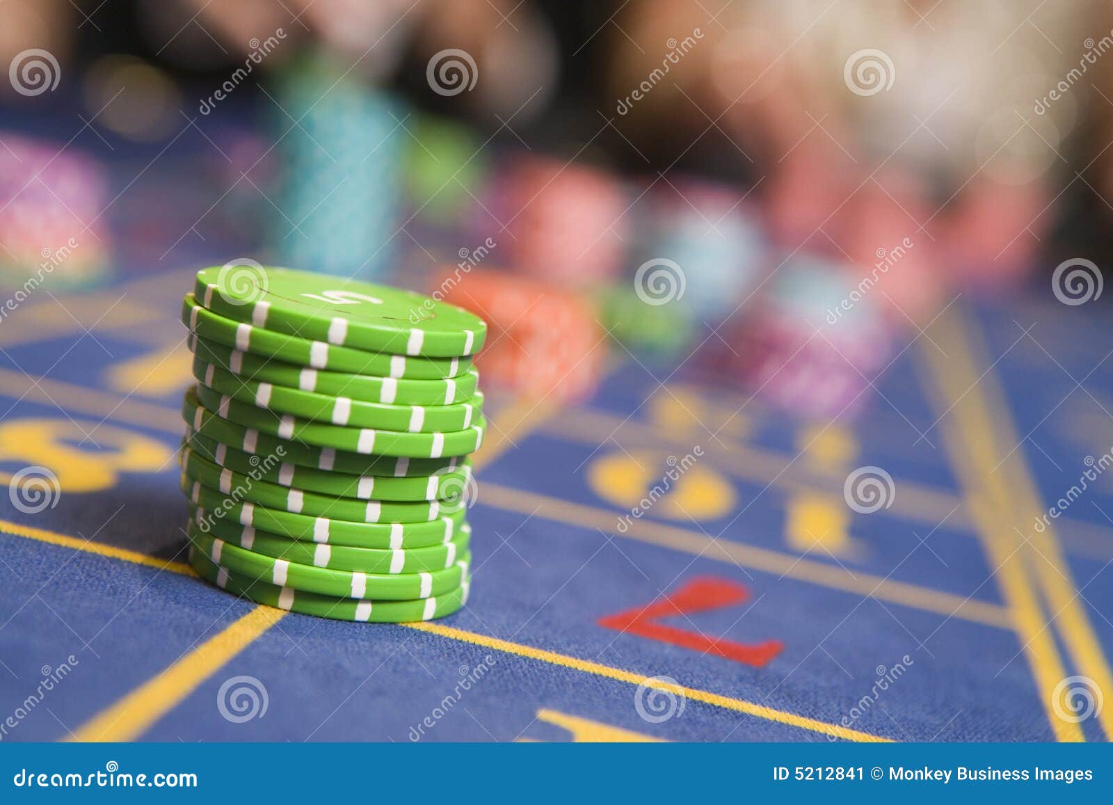 Stack of Chips on Roulette Table Stock Image - Image of tokens, table ...