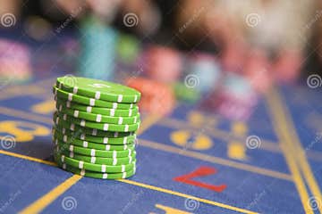 Stack of Chips on Roulette Table Stock Image - Image of tokens, table ...
