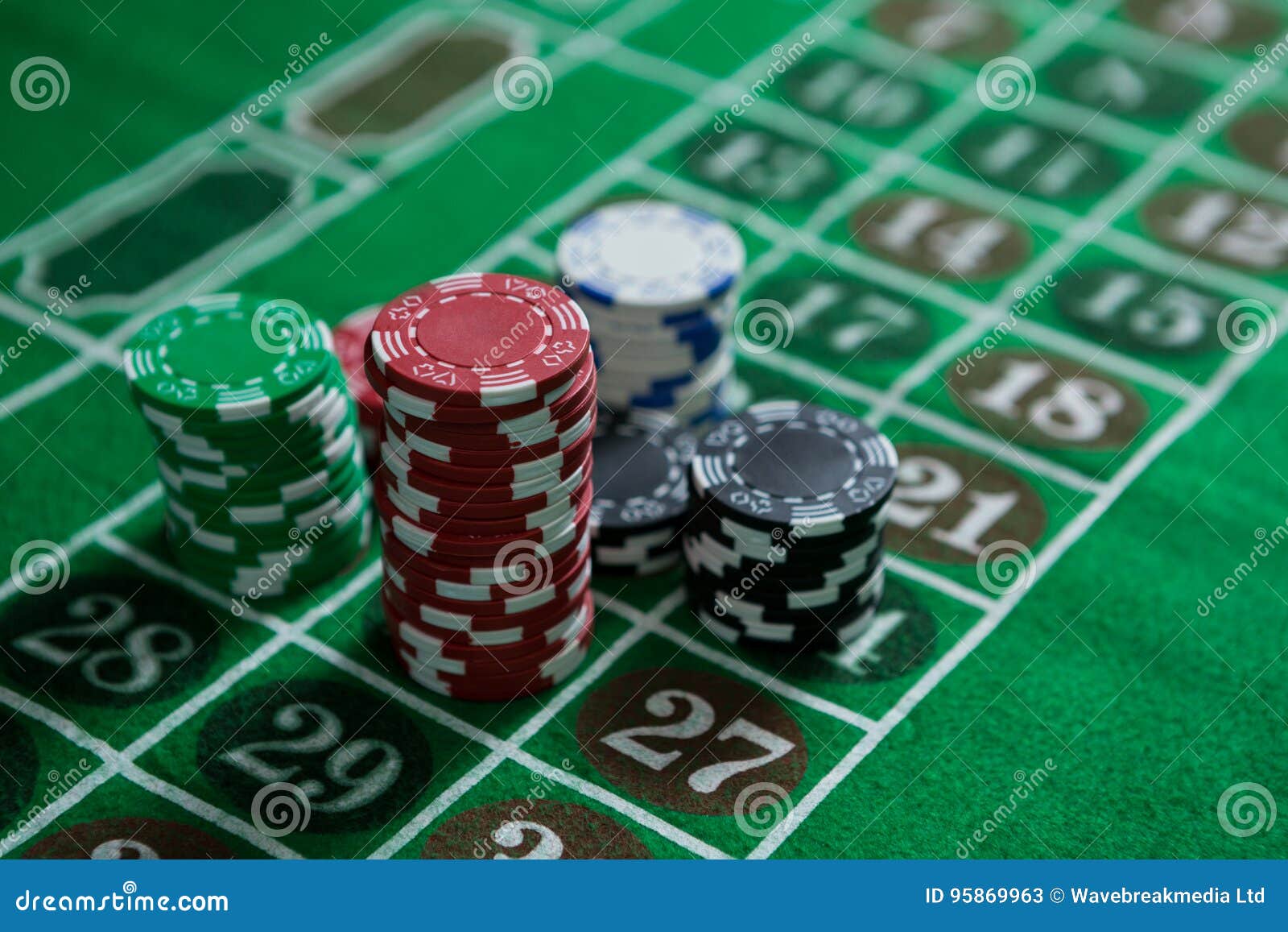 Stack of chips on table stock image. Image of lucky, gambling - 95869963