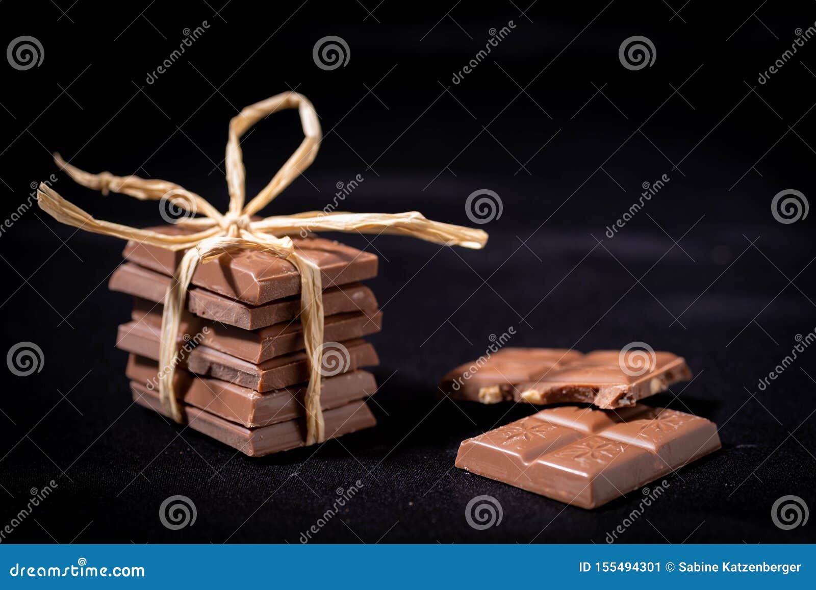 A Stack of Choclate Bars Packed As a Gift Stock Image - Image of candy ...