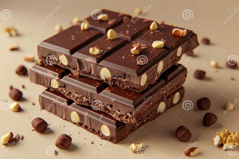 A Stack of Chocolate Bars on a Table. Perfect for Food and Dessert ...