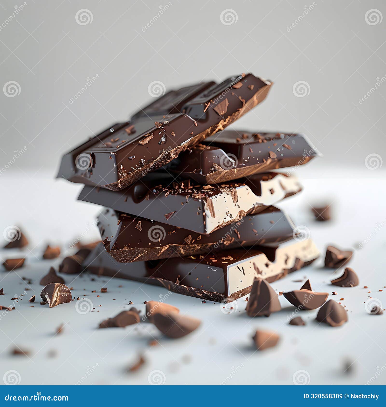 A Stack of Chocolate Bars on Top of Each Other Stock Image - Image of ...
