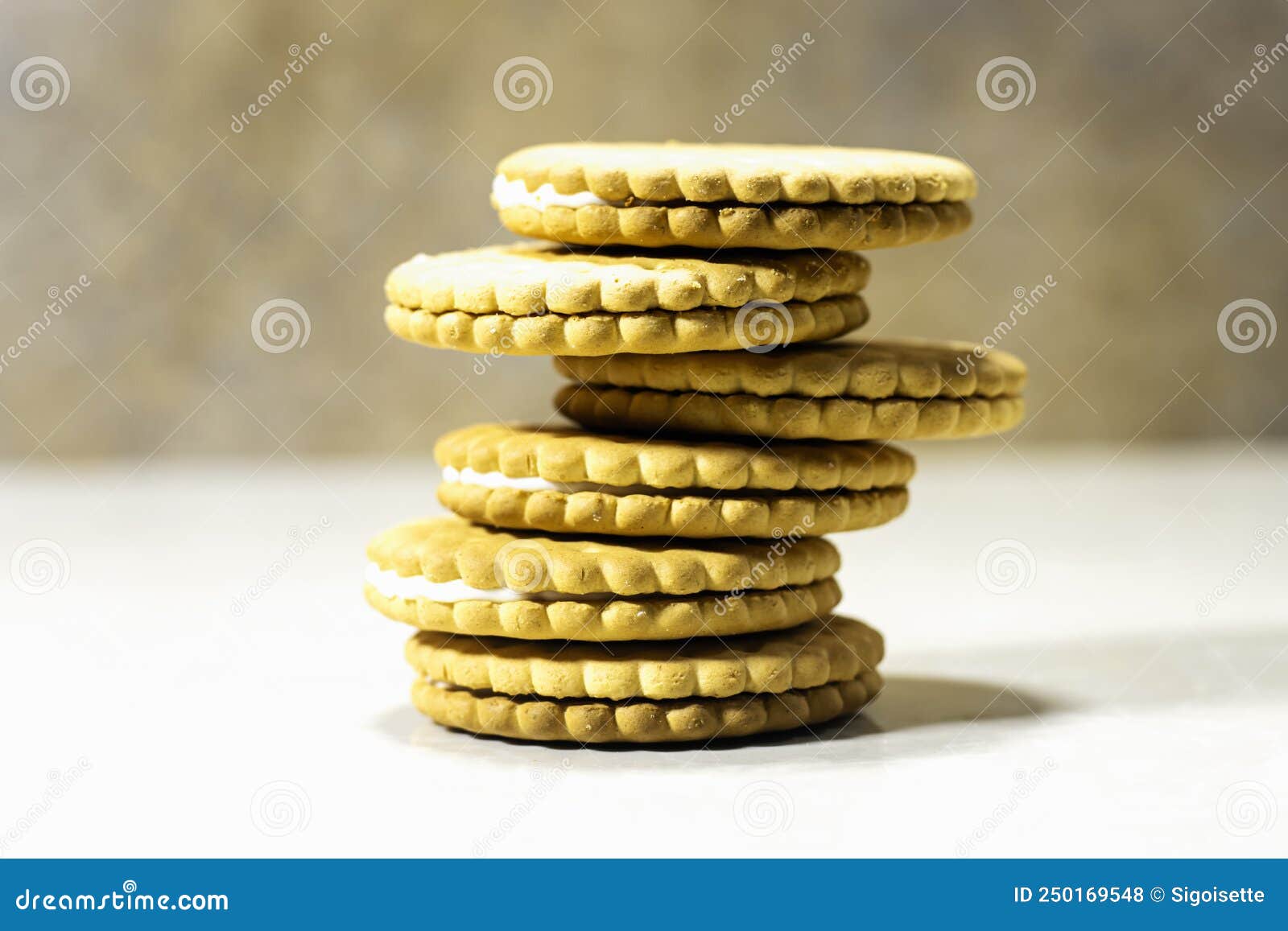 Stack of Chocolate Biscuit on Marble Background Stock Photo - Image of ...