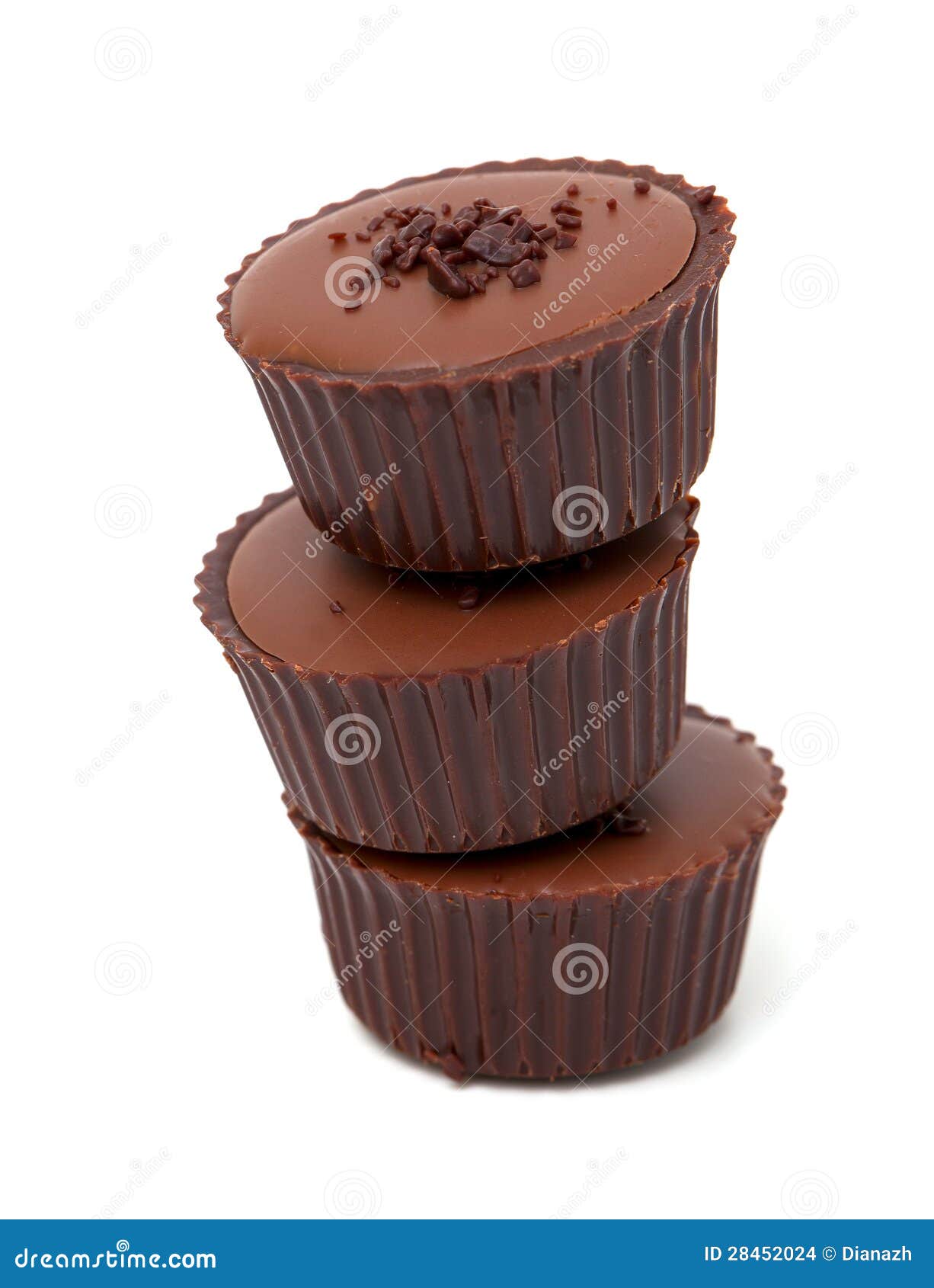 Stack of chocolate candies stock photo. Image of filled - 28452024