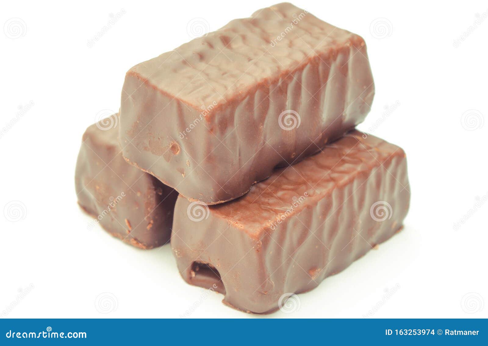 Stack of Chocolate Candy on White Background. Sweet Dessert Stock Photo ...