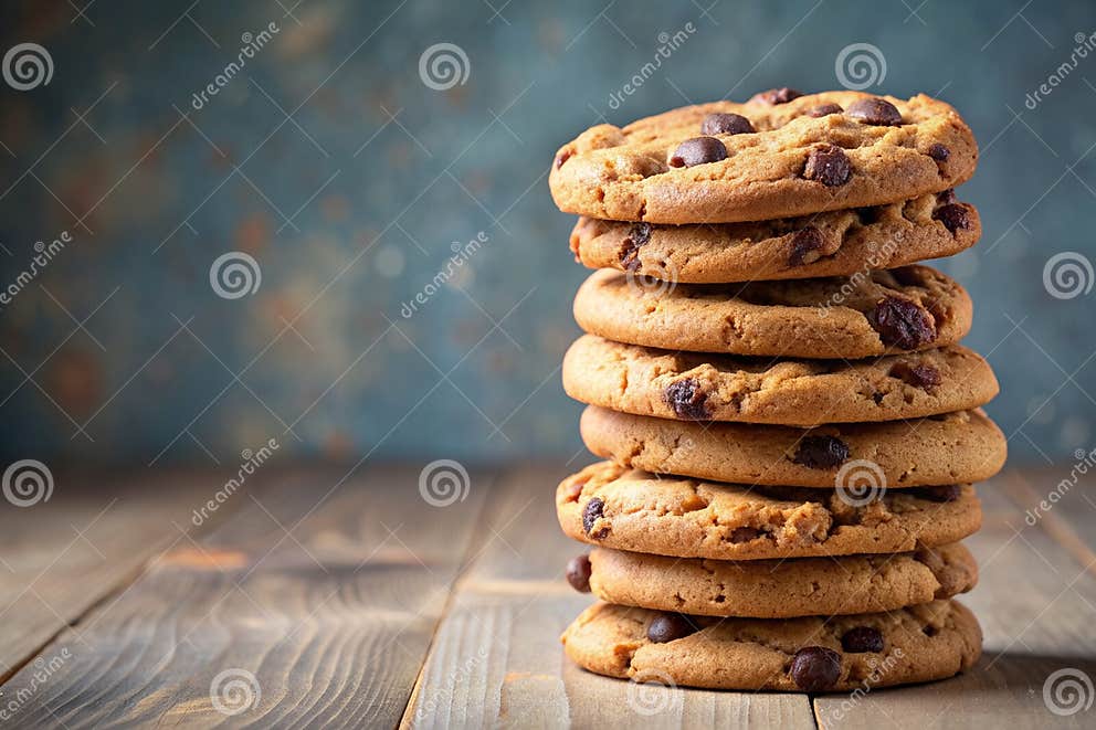 A Stack of Chocolate Chip Cookies AI-Generated Content Stock ...