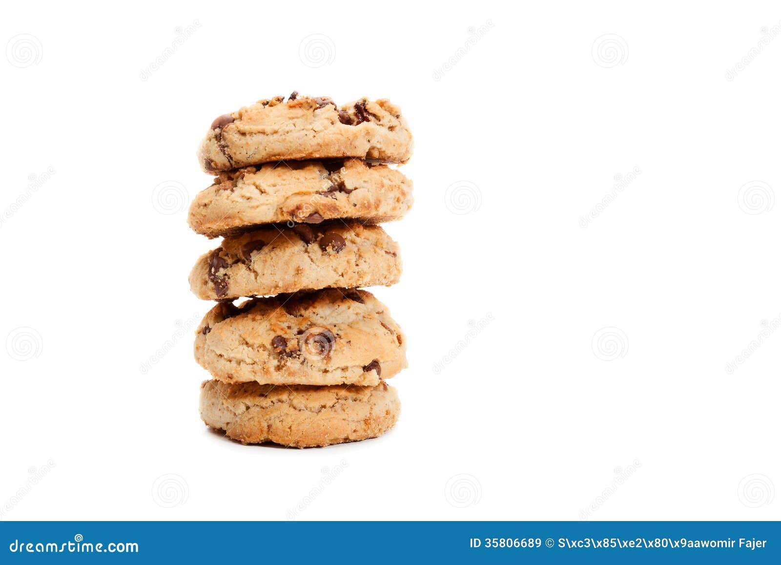 Stack of Chocolate Chip Cookies Stock Image - Image of heap, baked ...