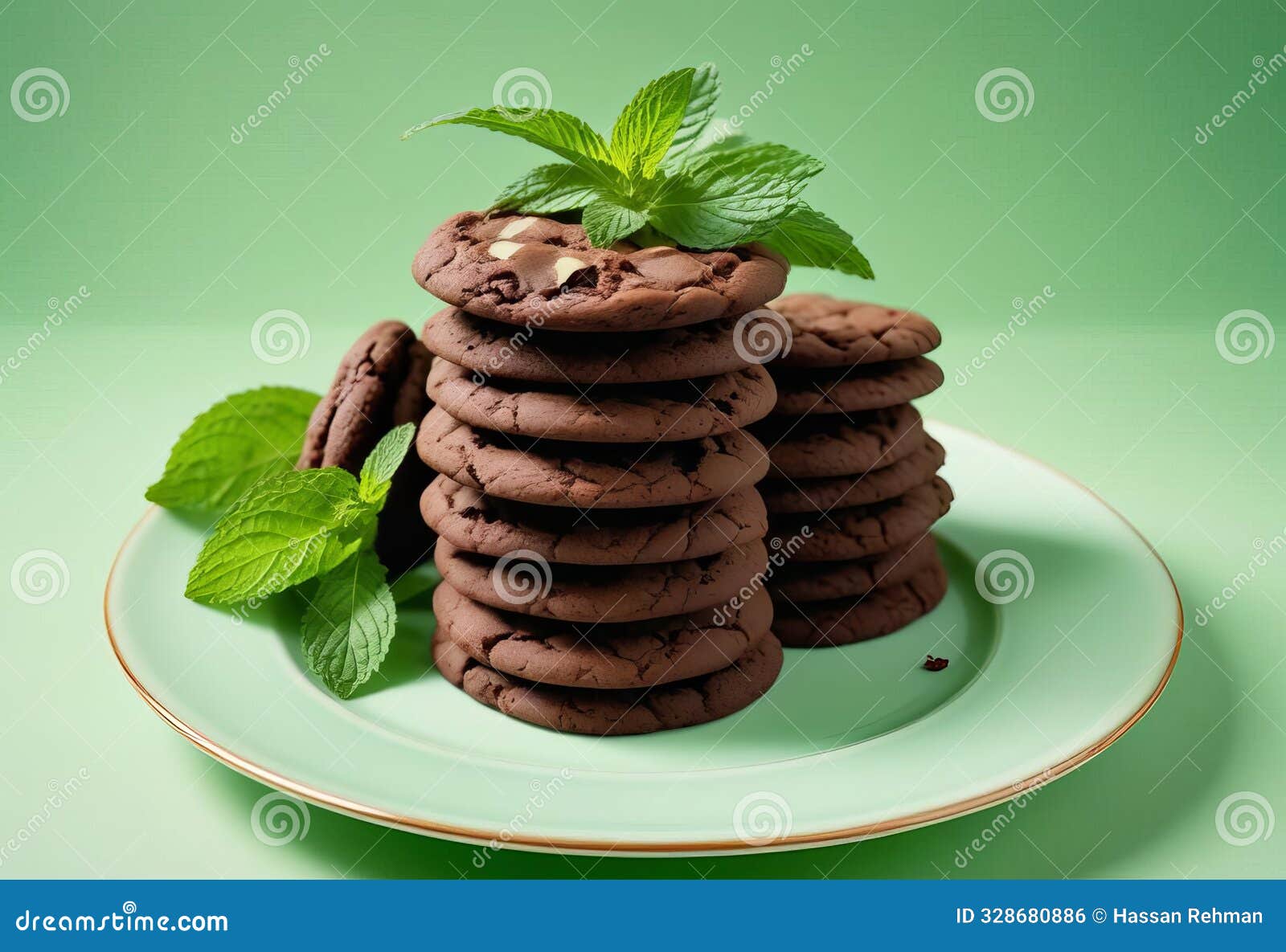 A Stack of Chocolate Cookies or Biscuits Topped Stock Illustration ...