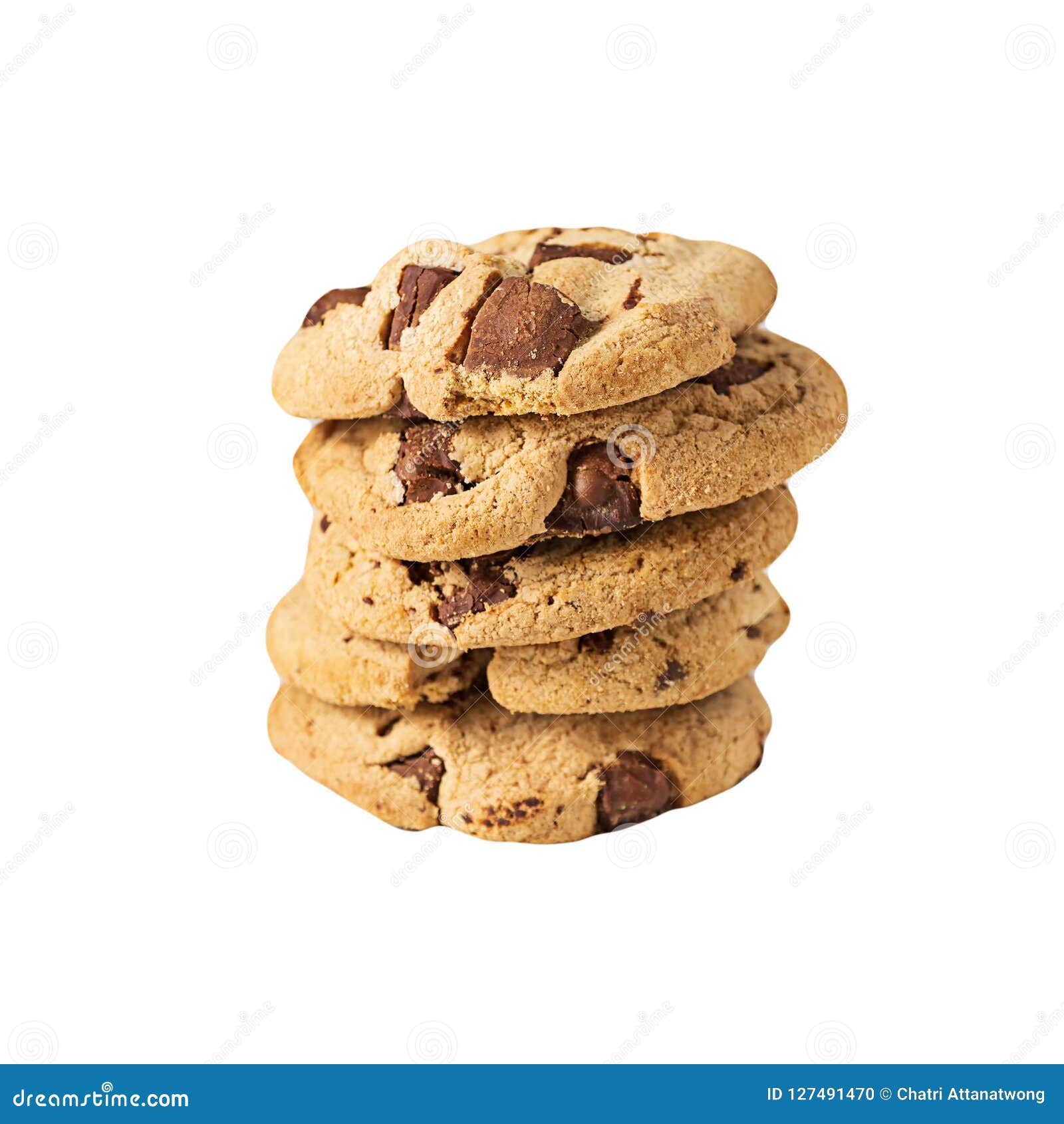 Stack of Chocolate Cookies Isolate on White Background Stock Photo ...