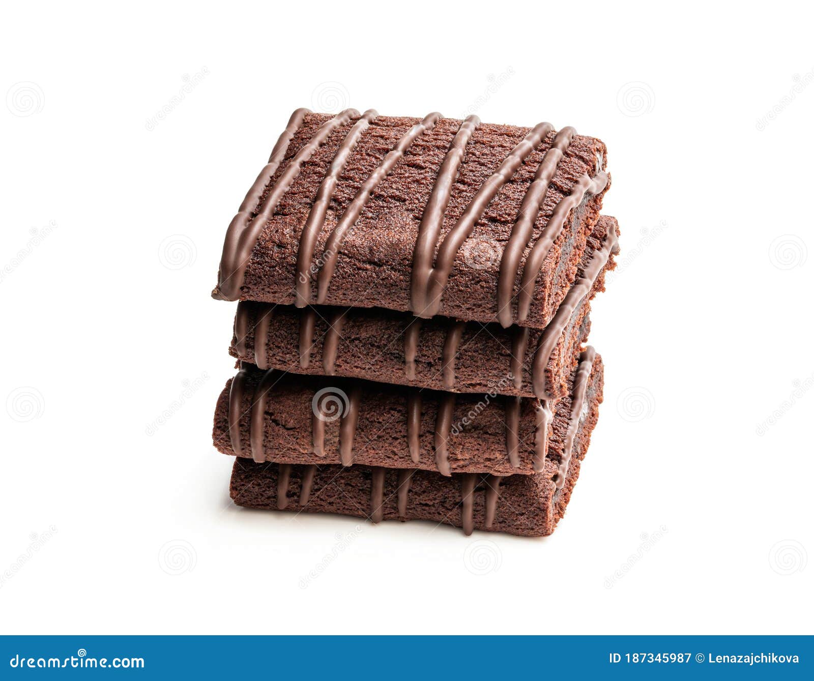 Stack of Chocolate Fudge Brownies Isolated on White Stock Image - Image ...