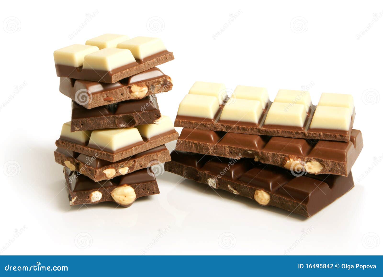 Stack of chocolate pieces stock photo. Image of delicious - 16495842