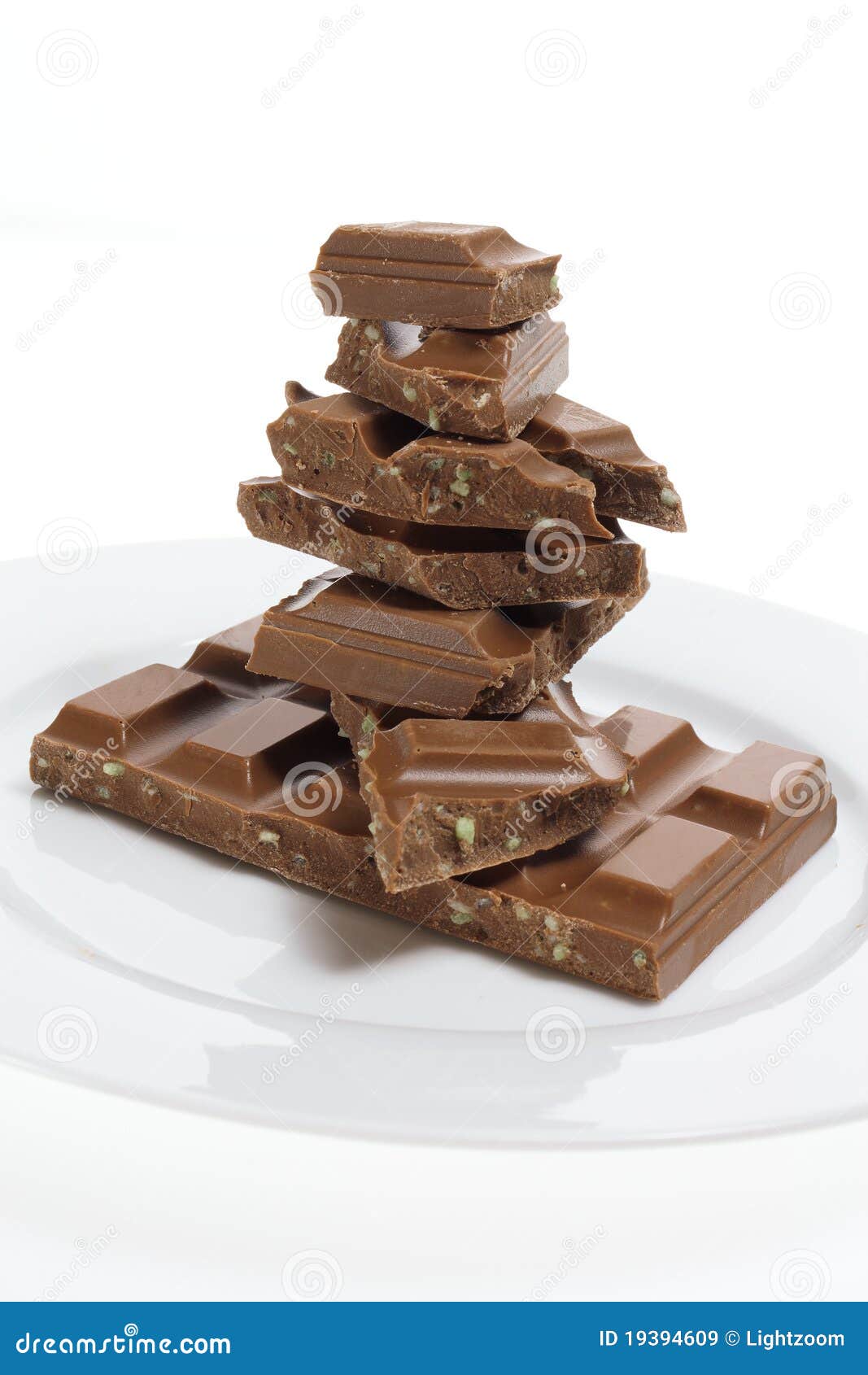 Stack of Chocolate Pieces stock image. Image of chocolate - 19394609