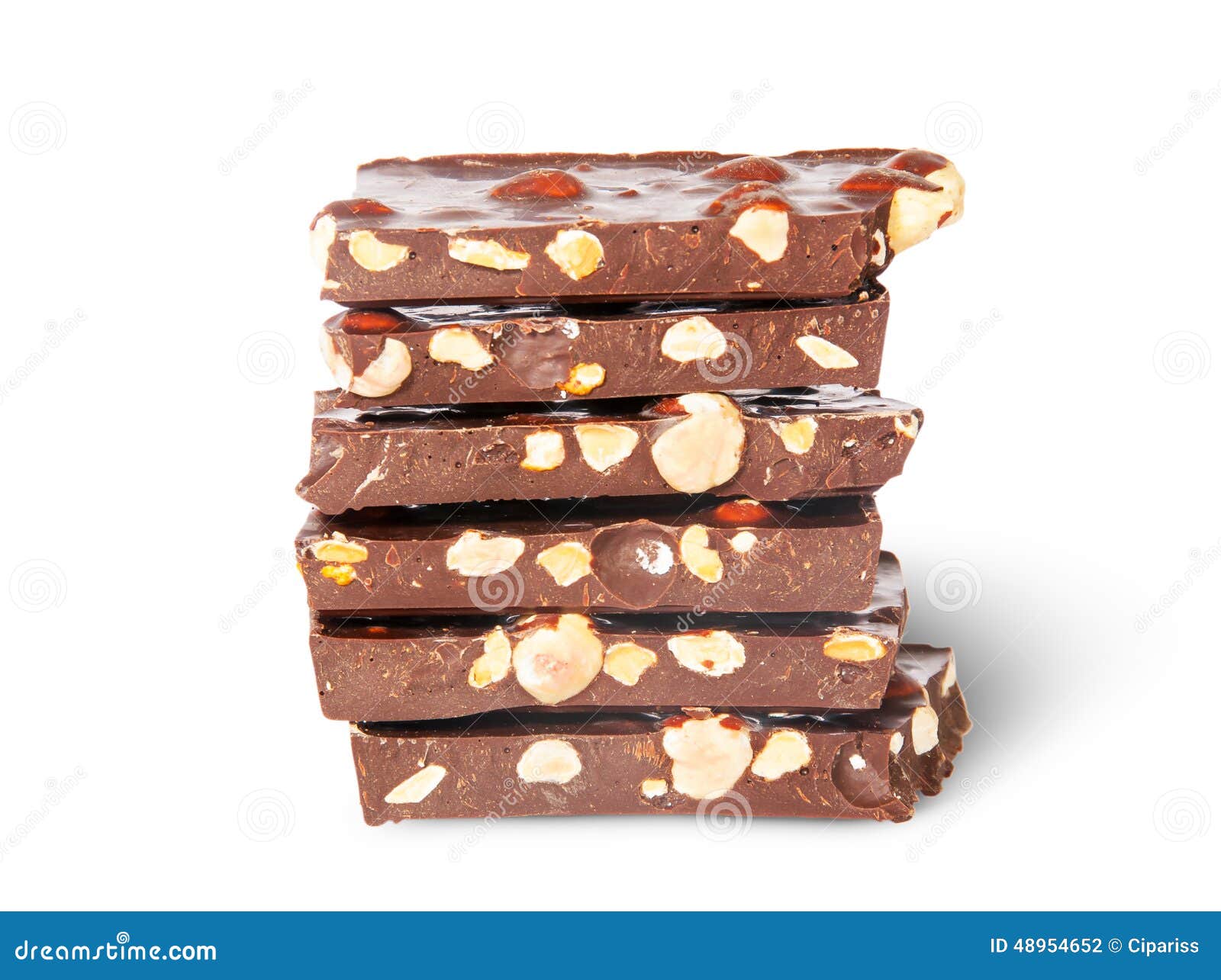 Stack of Chocolate Pieces stock photo. Image of sweet - 48954652